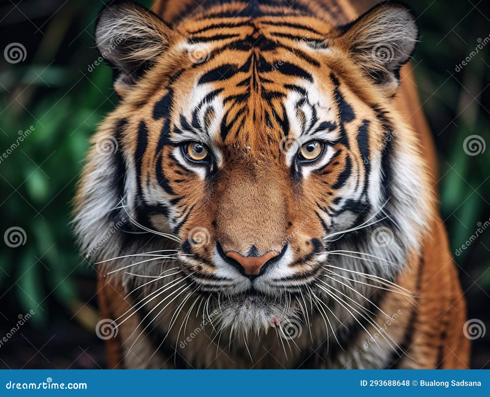 Ai Generated Illustration Wildlife Concept of Tiger Close Up Stock Illustration - Illustration ...