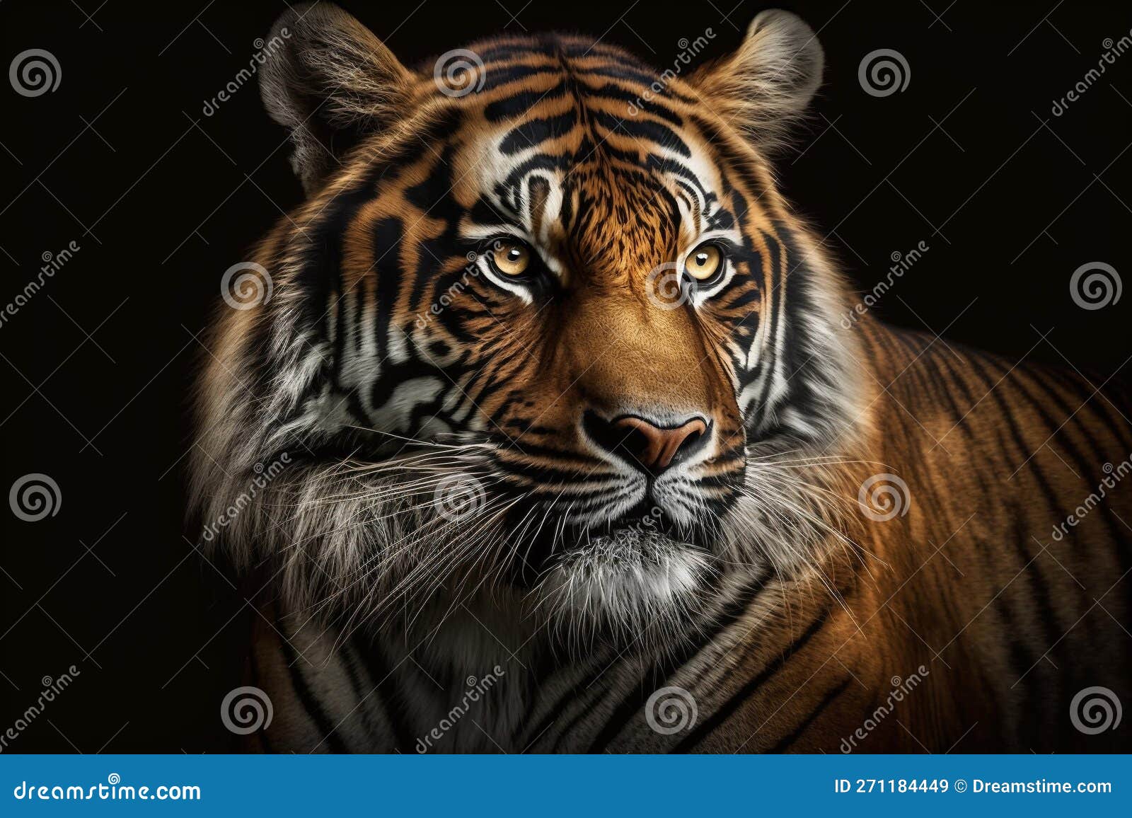 Tiger closep face portrait stock illustration. Illustration of wildlife ...