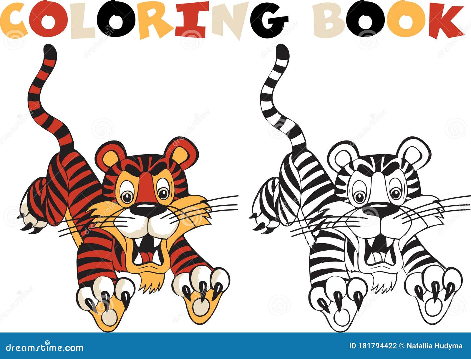 Tiger. Coloring Book. Coloring Book. Stock Vector - Illustration of ...
