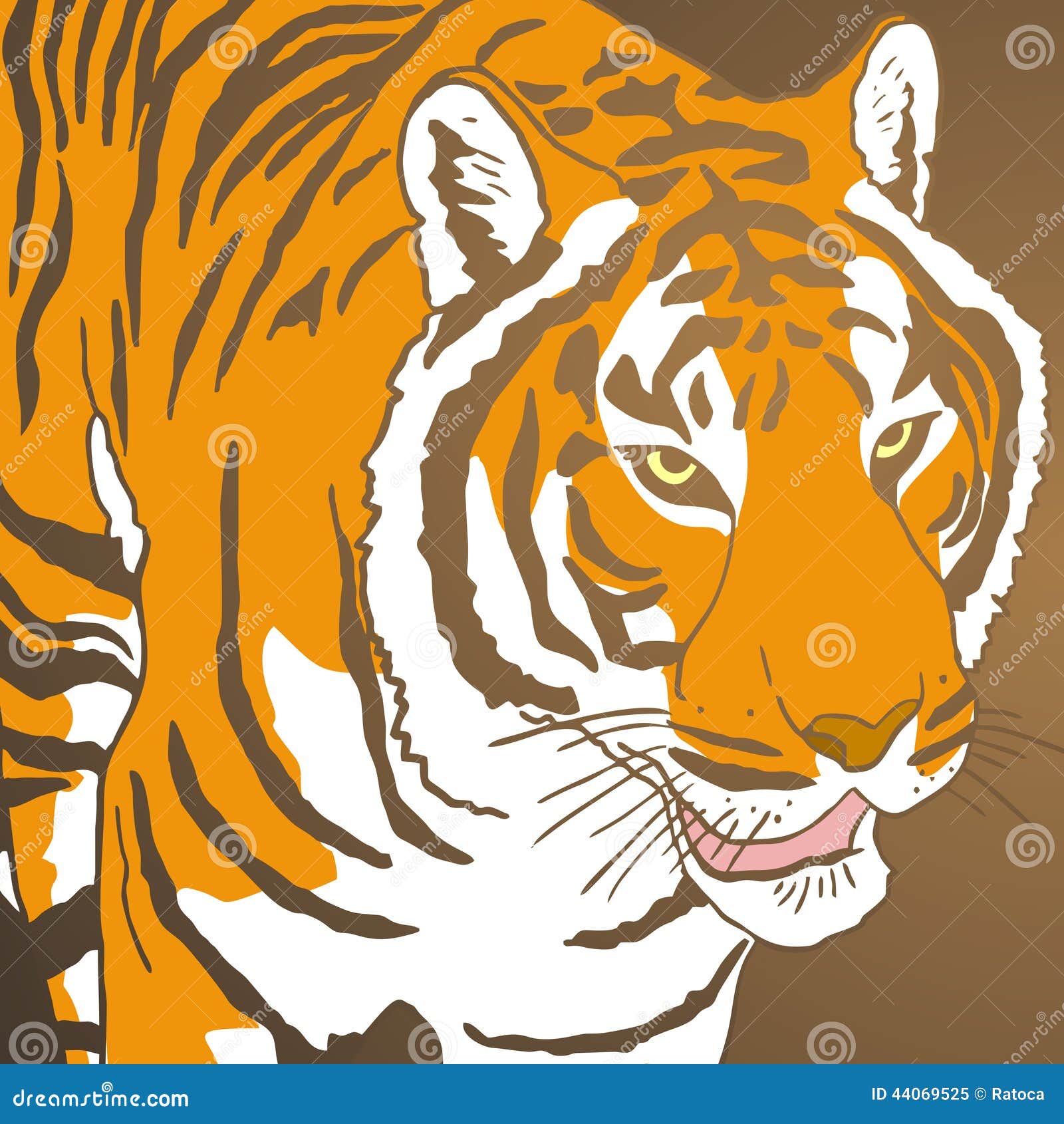 Tiger cover stock vector. Illustration of pattern, draw - 44069525
