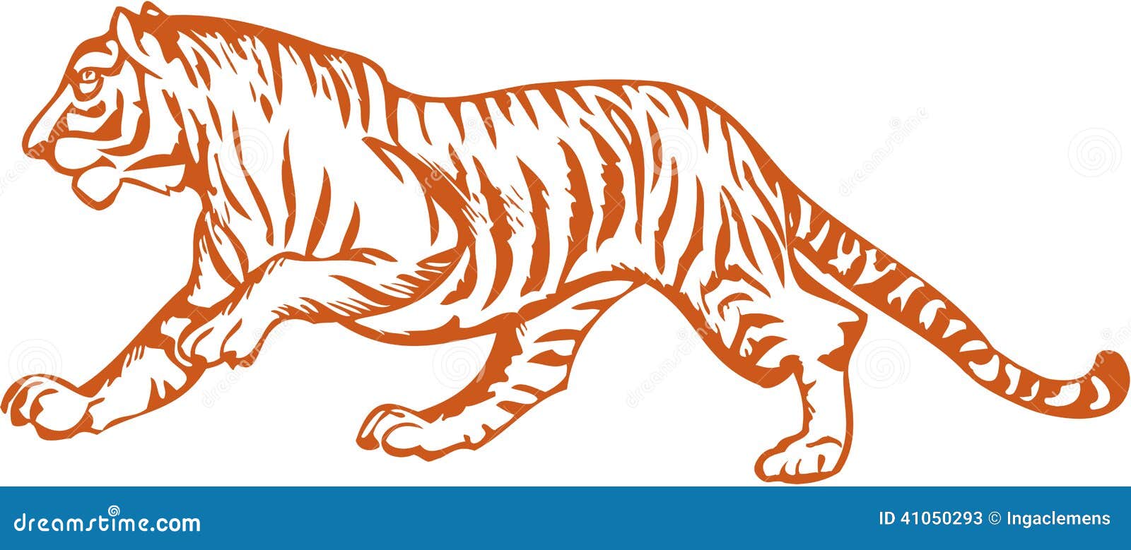 Tiger stock vector. Illustration of fauna, nature, forest - 41050293