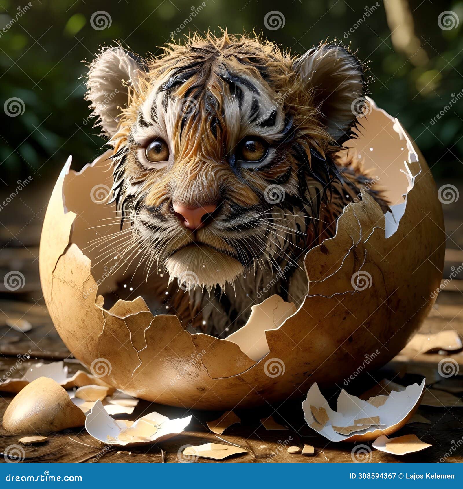 Tiger Cub Hatching from an Egg Stock Image - Image of tiger, hatching ...
