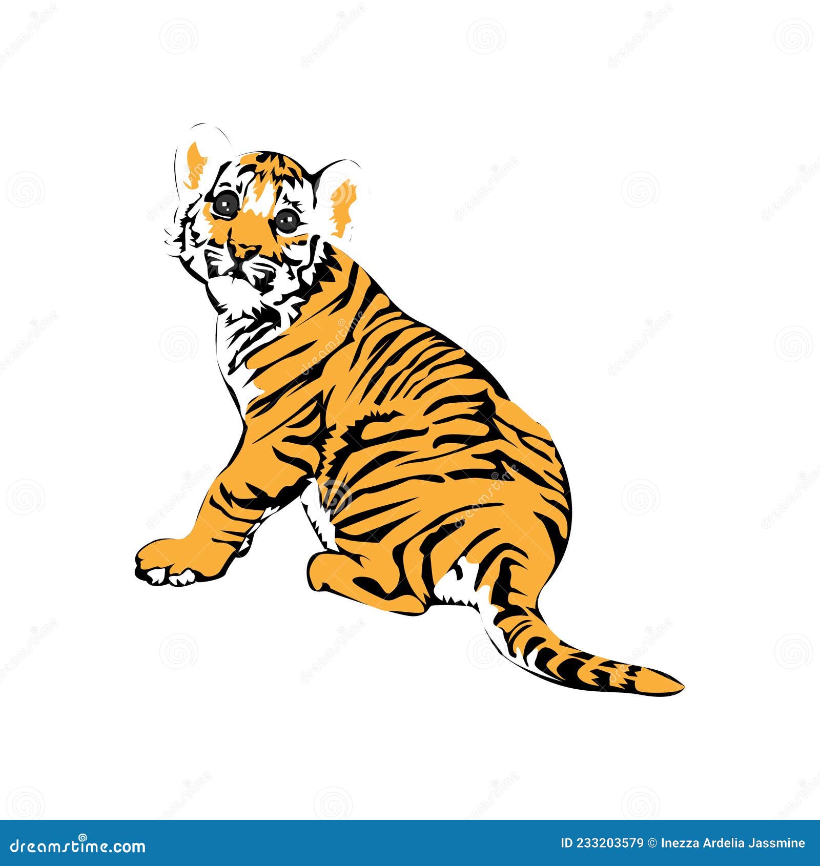 Illustration Vector Graphic of Tiger Cub Stock Vector - Illustration of ...