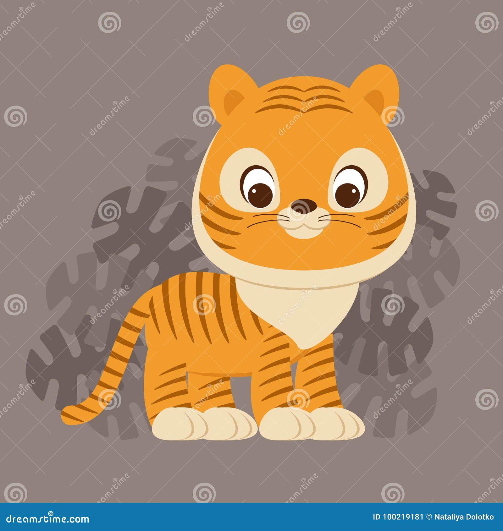 Tiger Cub Vector Illustration Stock Vector - Illustration of tail ...