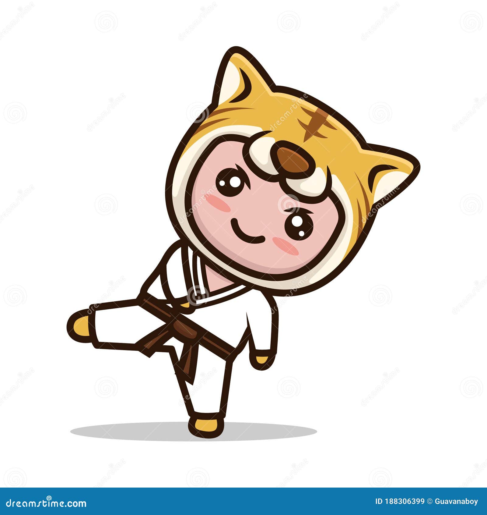 Tiger Cute Mascot Karate Pose Stock Vector - Illustration of cute ...