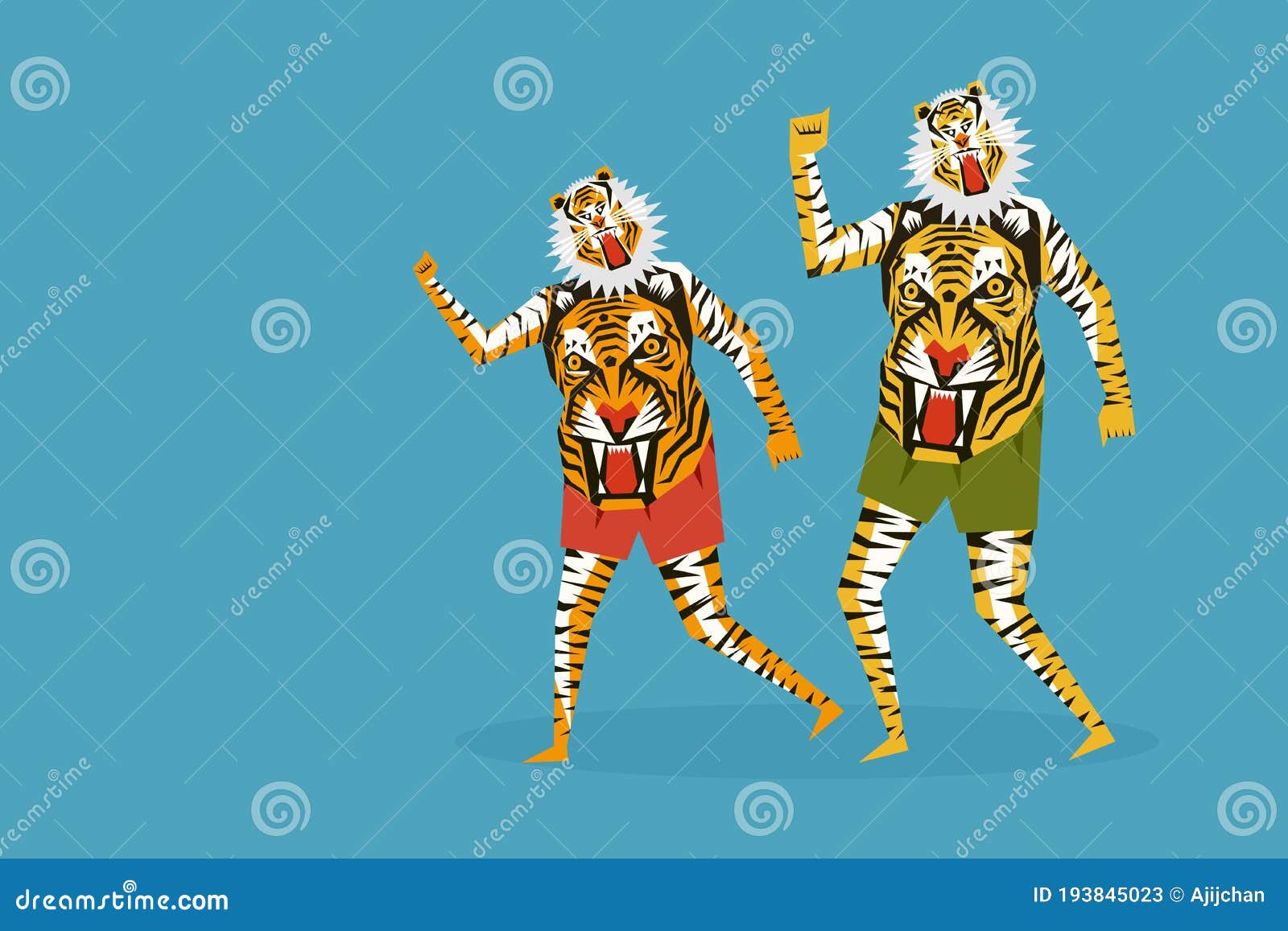 Illustration of Tiger Dance during the Onam Festival in Kerala Stock ...