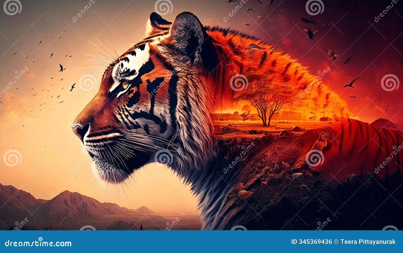 Volcano Explosion Seen Form Space, Landscape With Abstract Mountains ...