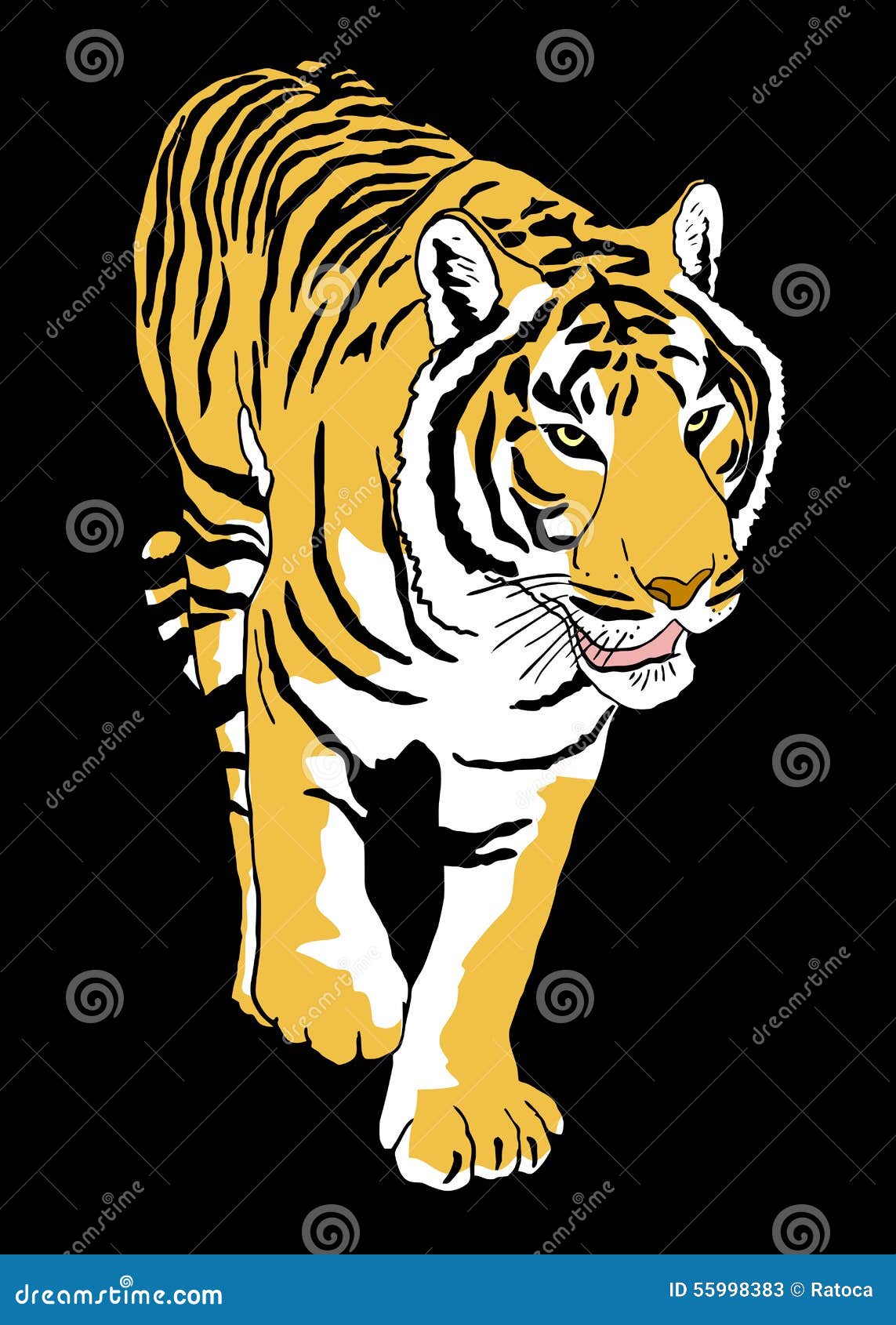 Tiger draw stock vector. Illustration of draw, wild, head - 55998383