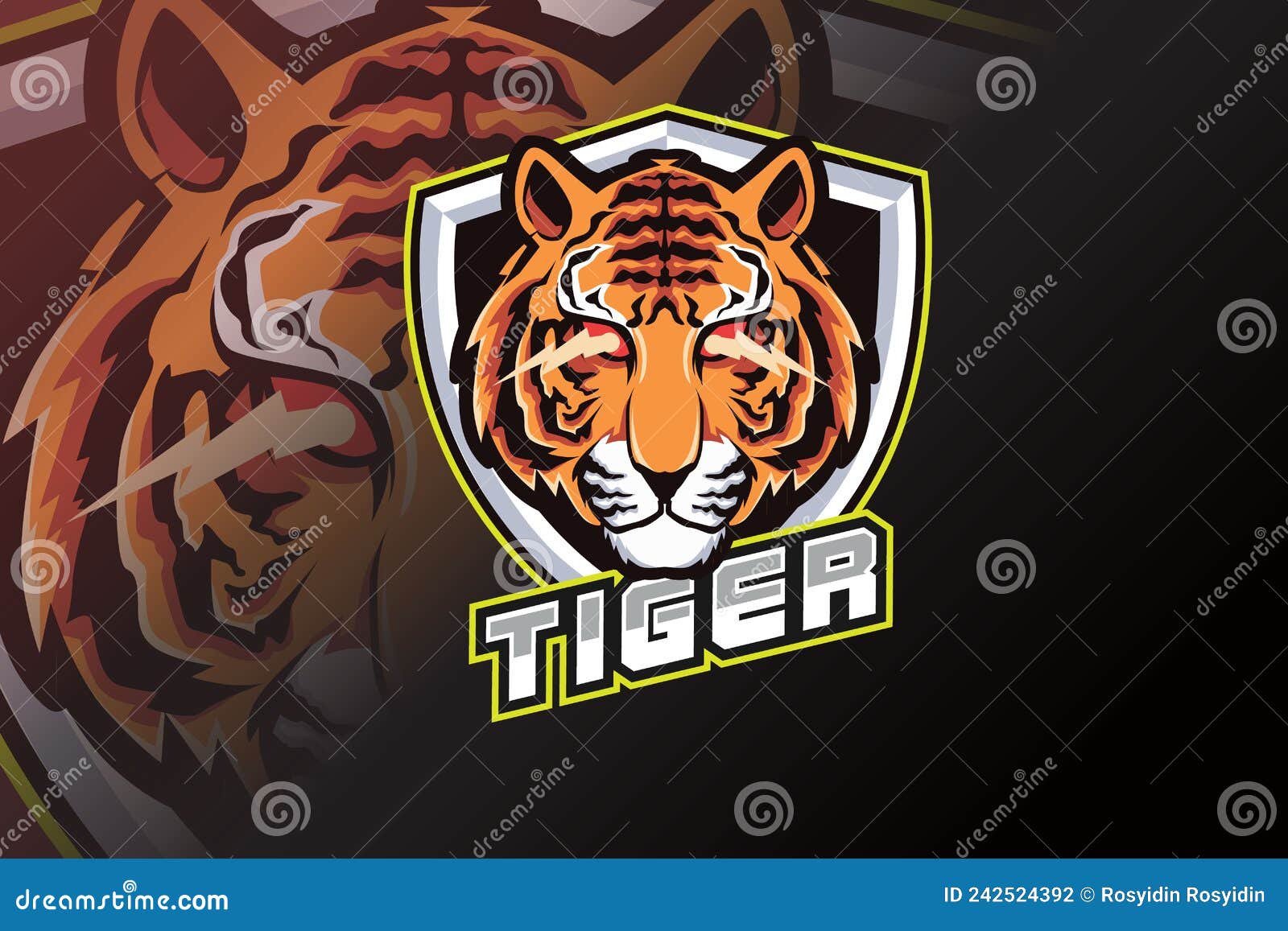 Tiger e sport logo vector stock vector. Illustration of vector - 242524392