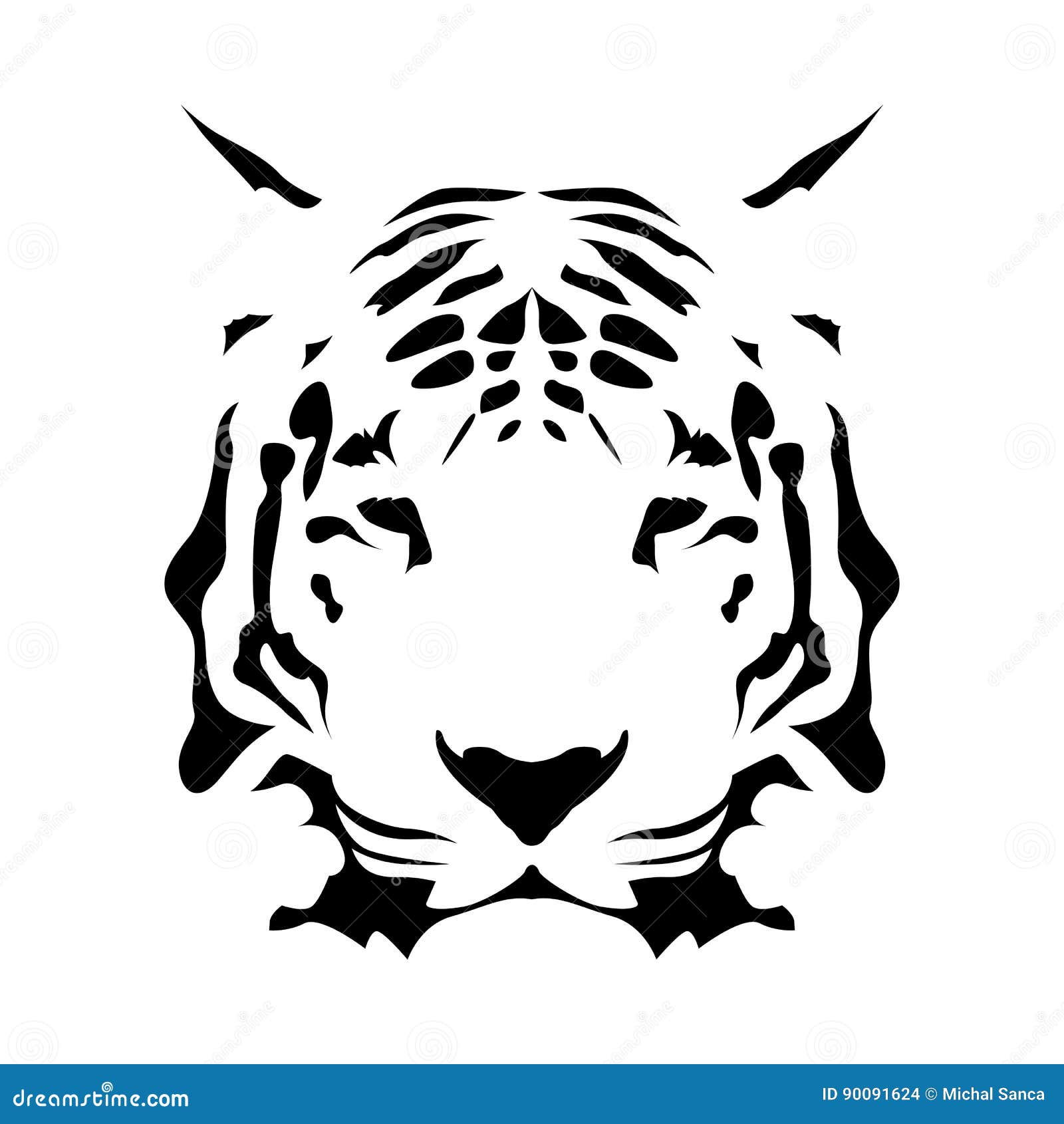 Tiger Face, Abstract Vector Icon Stock Vector - Illustration of mascot ...