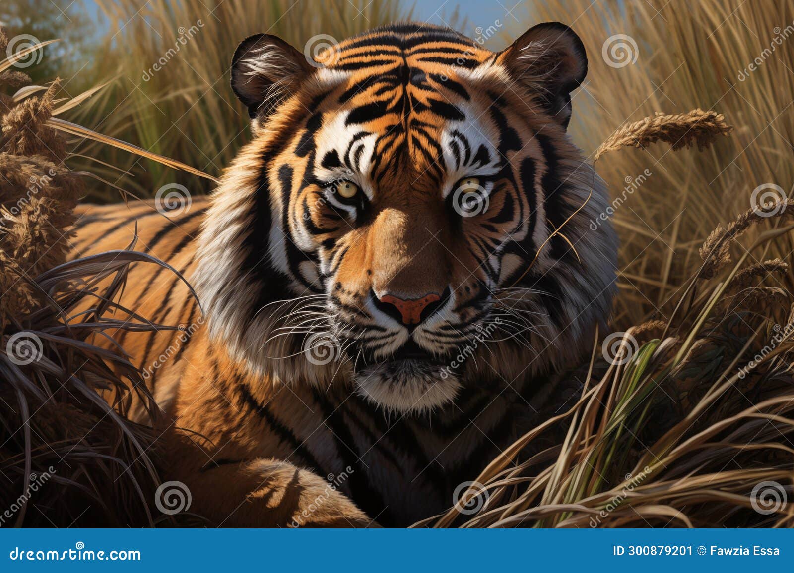 Tiger Face Close Up, Deep Look and Smart Eyes Stock Illustration ...