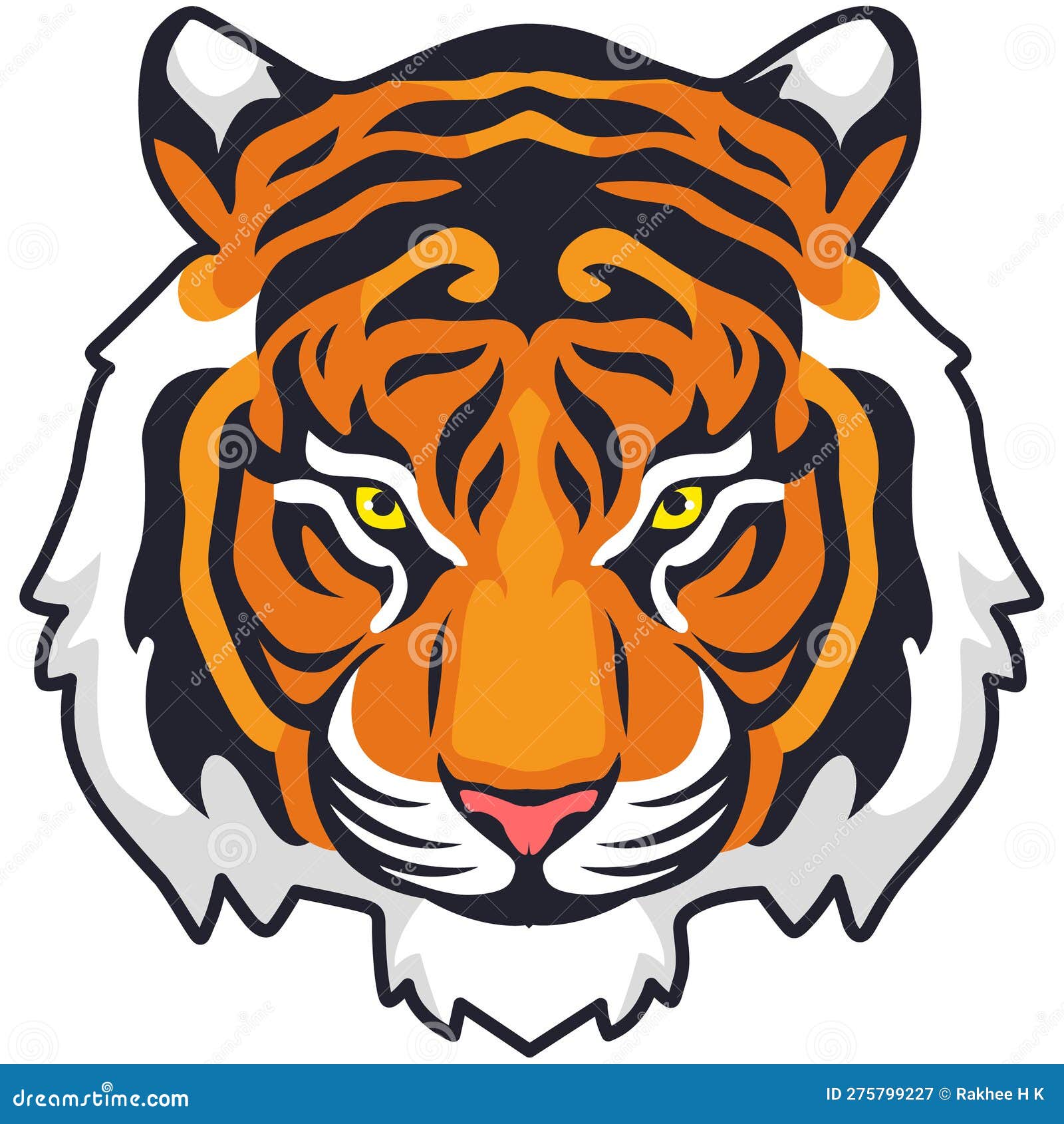 Tiger Face Expression Illustration. Tattoo Art. Vector. Stock Vector ...