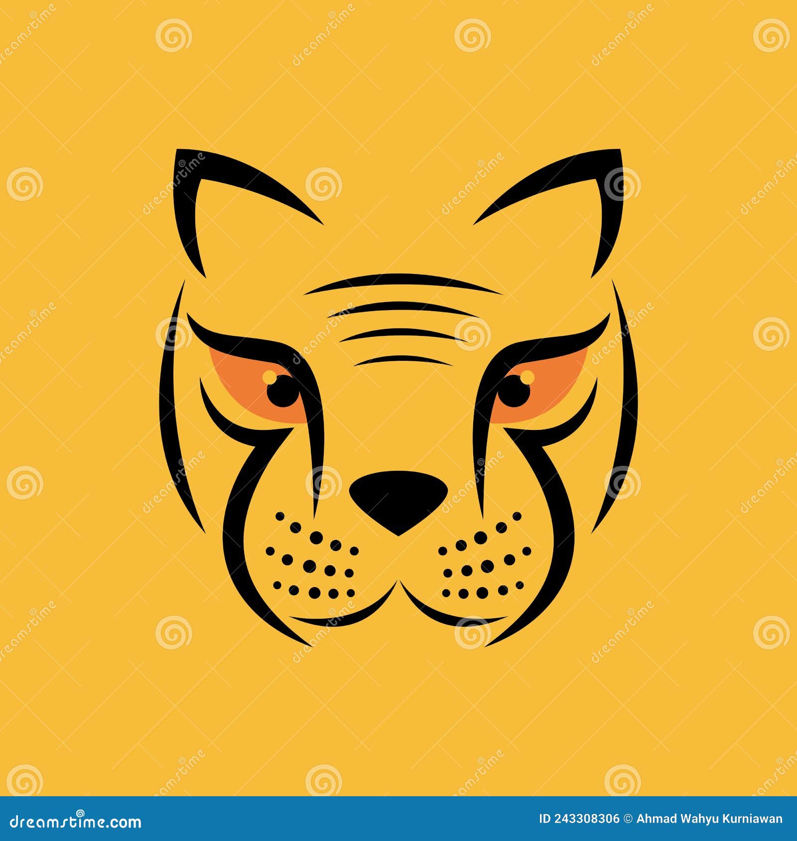 Tiger face illustration stock vector. Illustration of design - 243308306