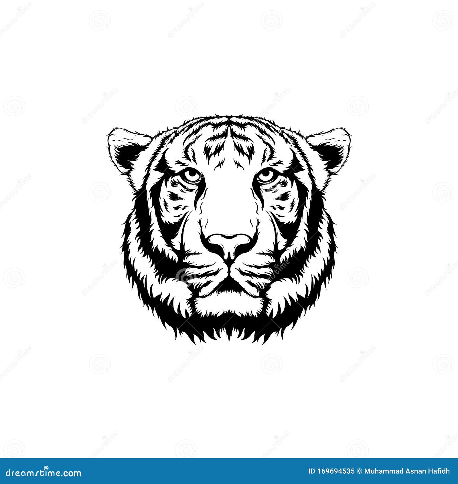 Tiger Face Line Art for Tattoo Stock Vector - Illustration of line ...