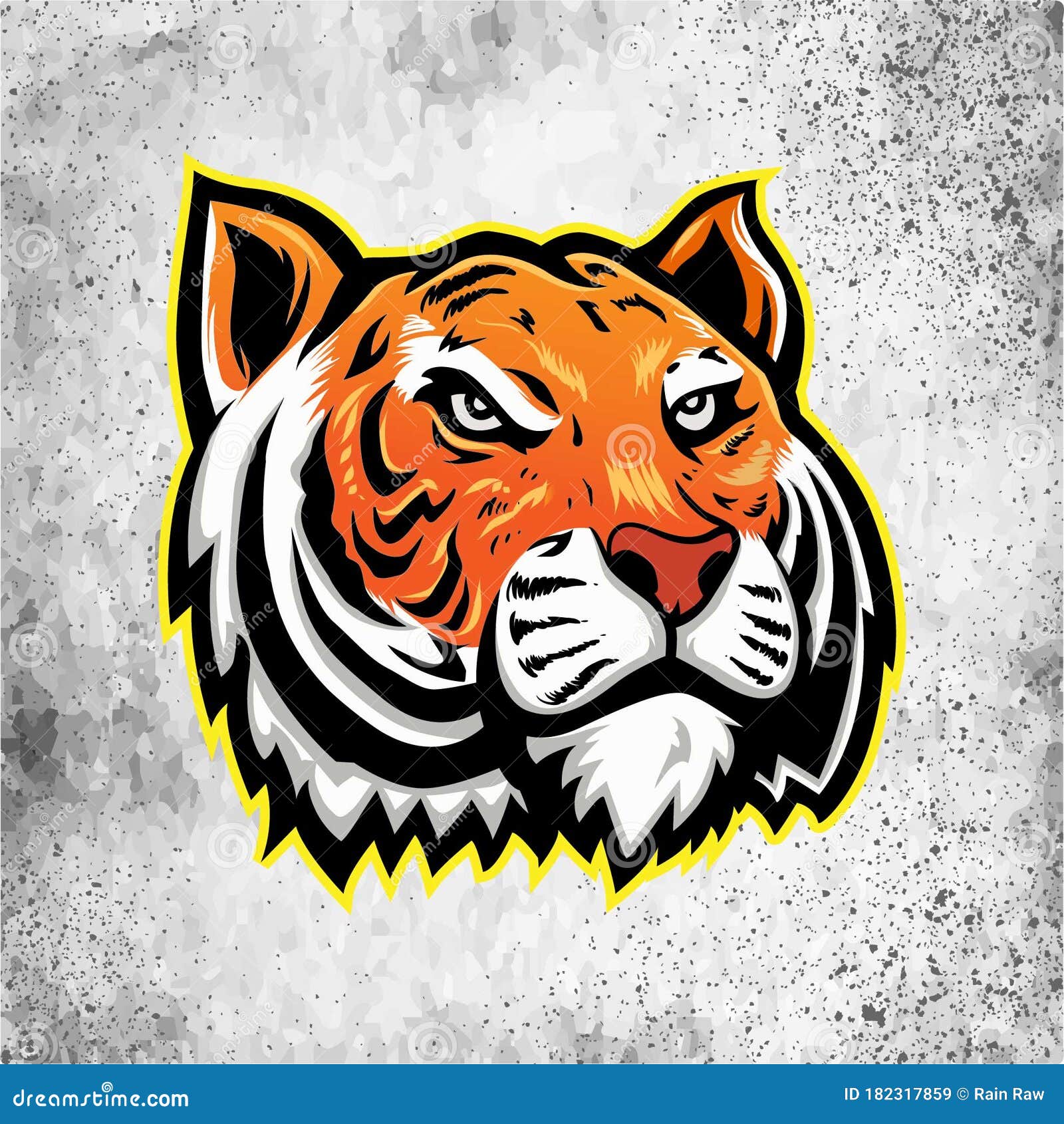 Tiger face wild life stock vector. Illustration of icon - 182317859