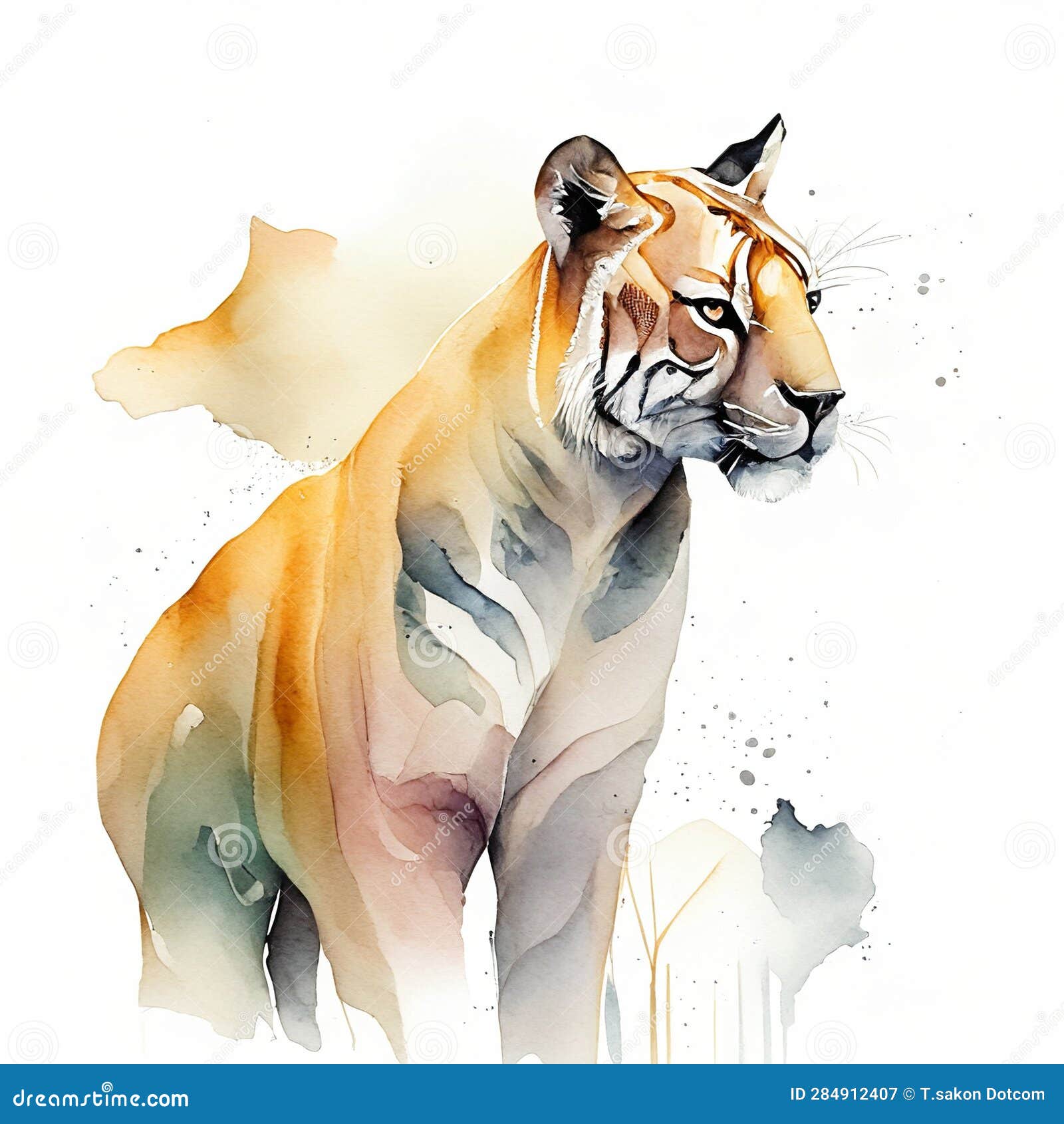 Tiger in the Forest with Fire and Smoke. 3d Rendering AI Generated ...