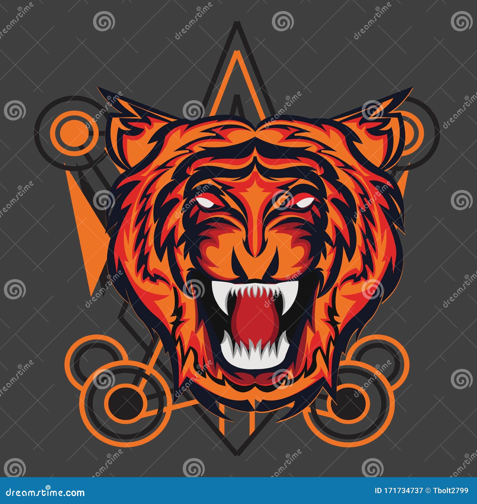 Tiger geometry concept 2 stock illustration. Illustration of geometry ...