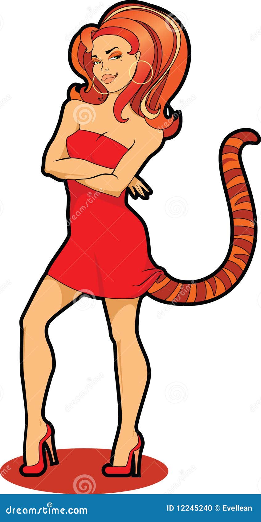 Tiger Girl stock vector. Illustration of characters, attitude - 12245240