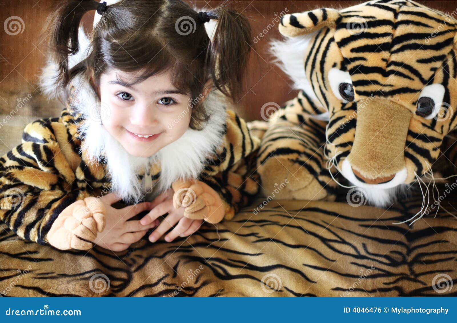 Tiger Girl stock photo. Image of pattern, baby, pretty - 4046476