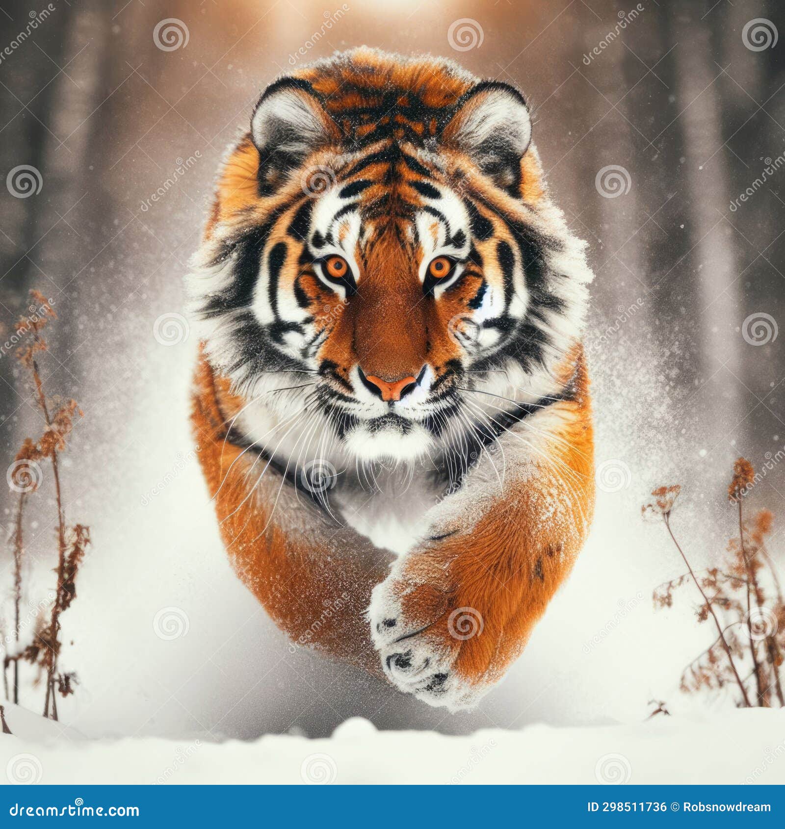 Tiger On The Move. View From Above. Schematically. Black Outline. Logo ...