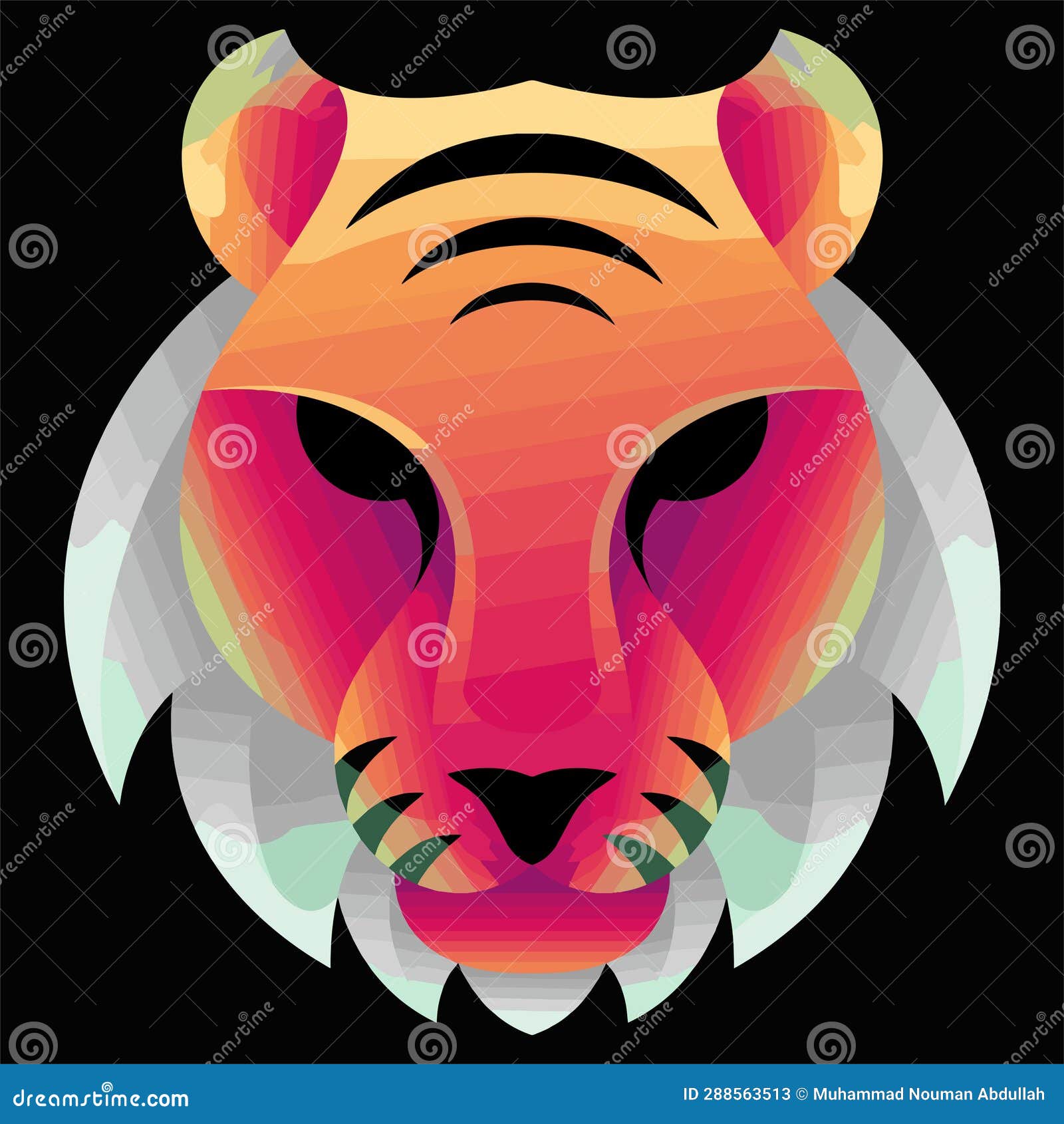 Tiger Gradient Logo Vector Illustration Artwork Stock Vector ...