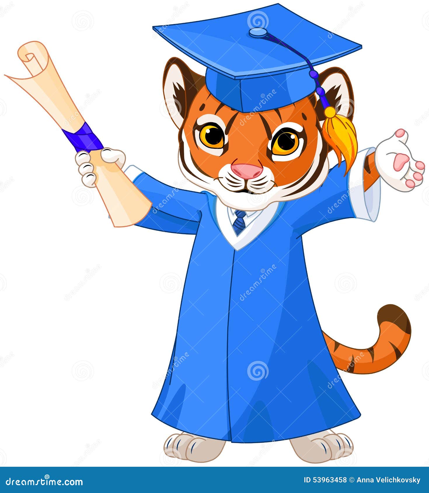 Tiger Graduates illustration de vecteur. Illustration du mignon - 53963458