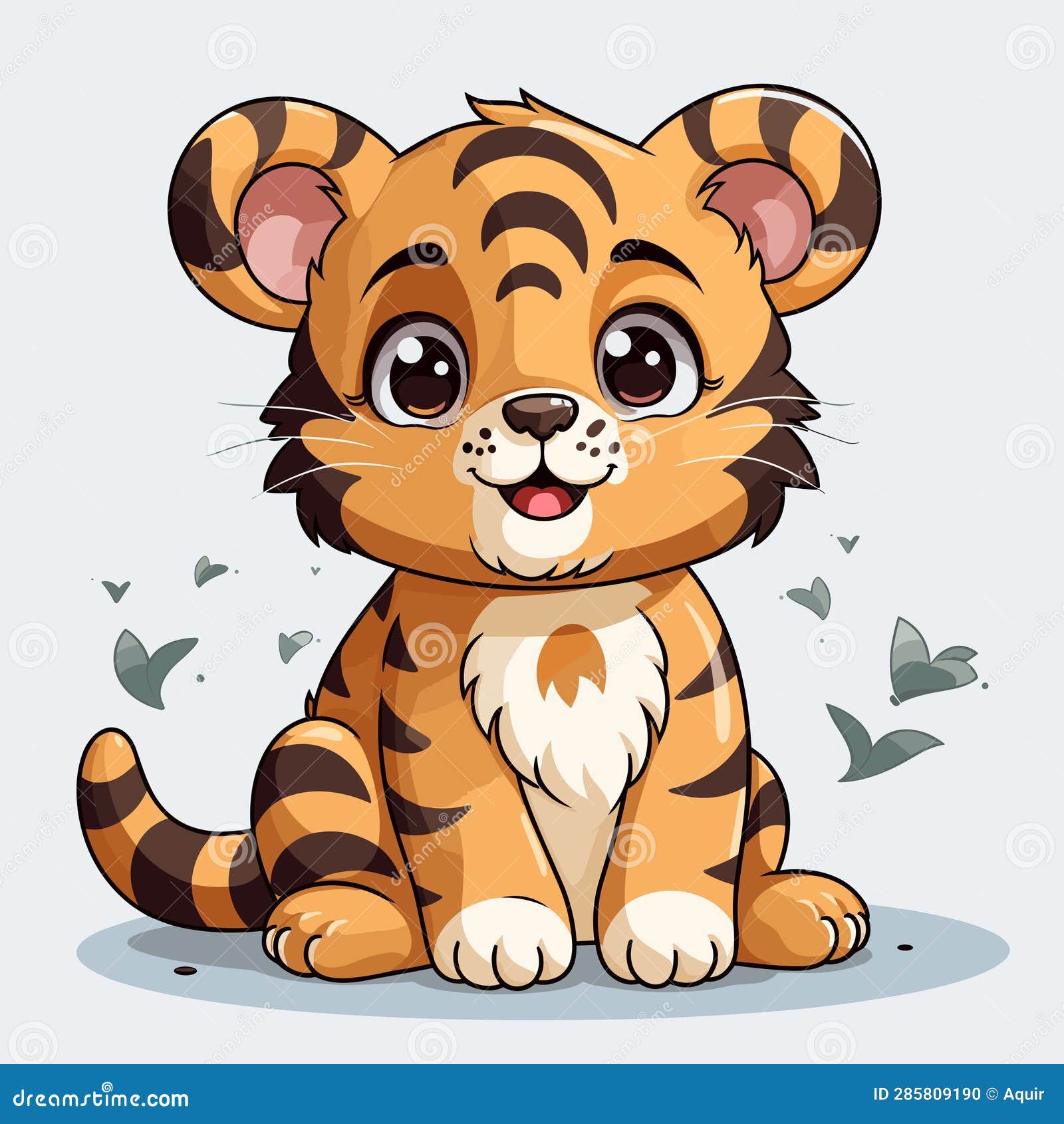 Tiger. Tiger Hand-drawn Comic Illustration. Cute Vector Doodle Style ...