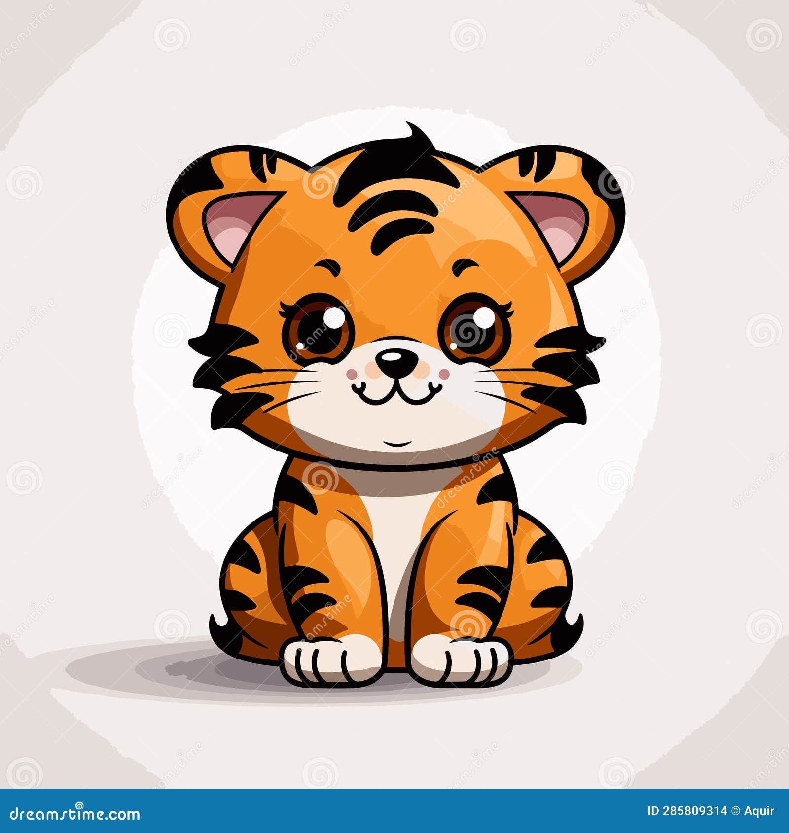 Tiger. Tiger Hand-drawn Comic Illustration. Cute Vector Doodle Style ...