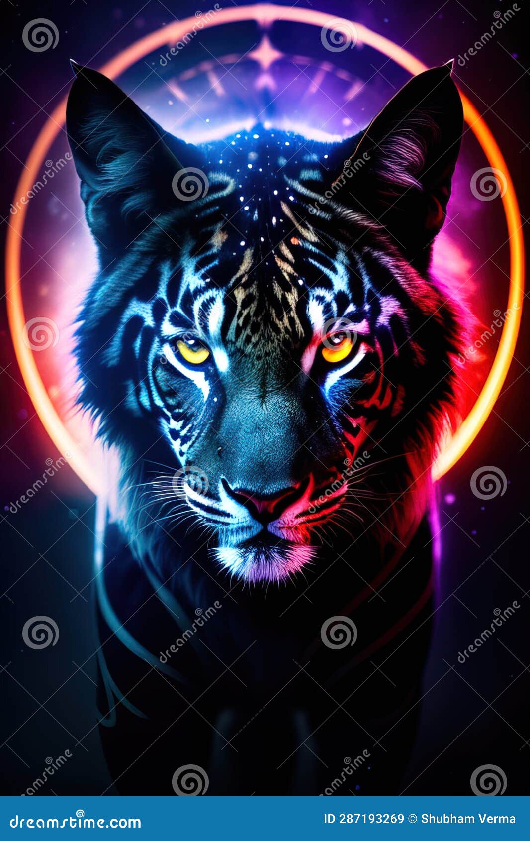 Tiger Head with Abstract Background. Stock Illustration - Illustration ...