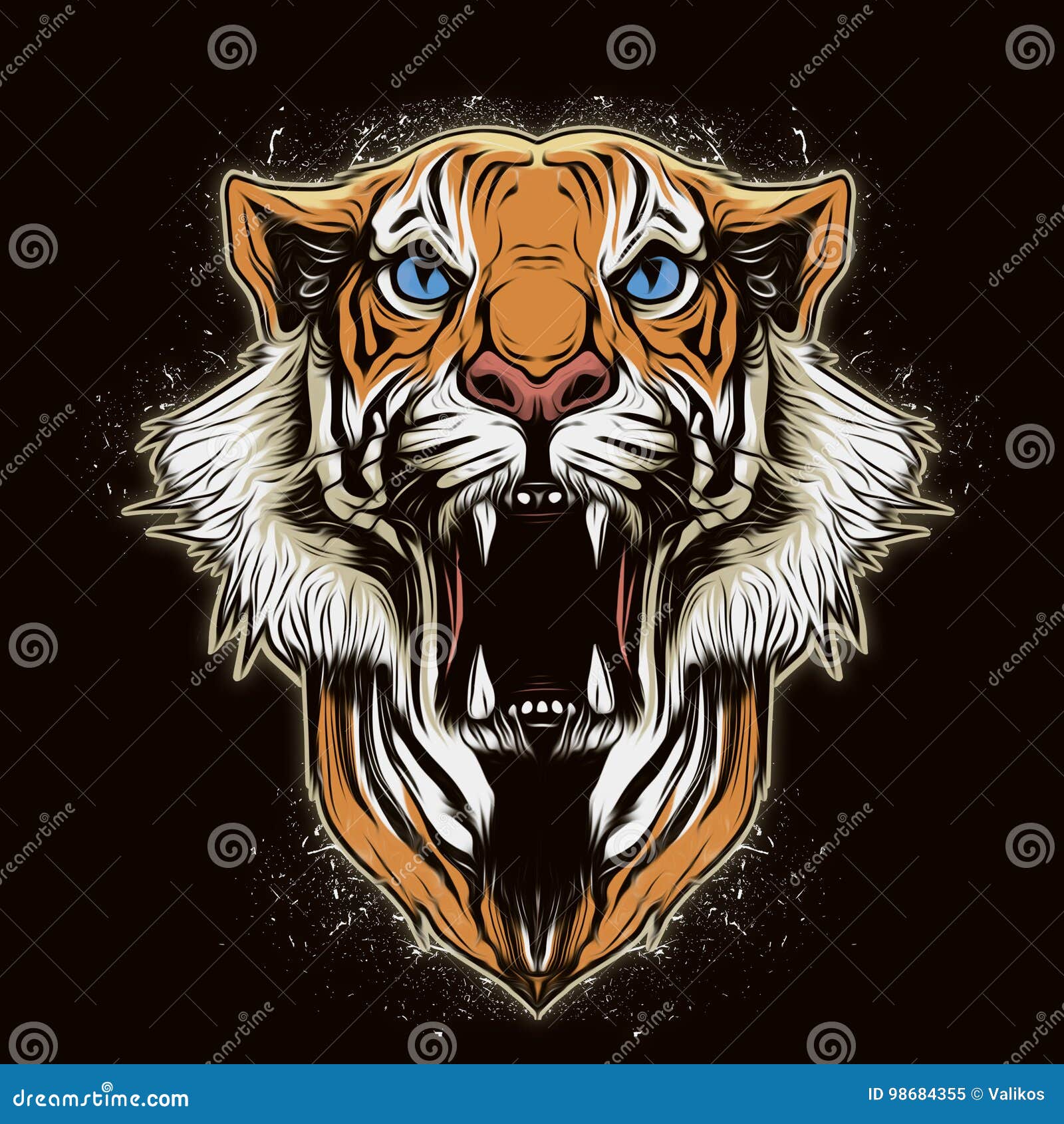 Tiger Head on Abstract Background Stock Illustration - Illustration of ...