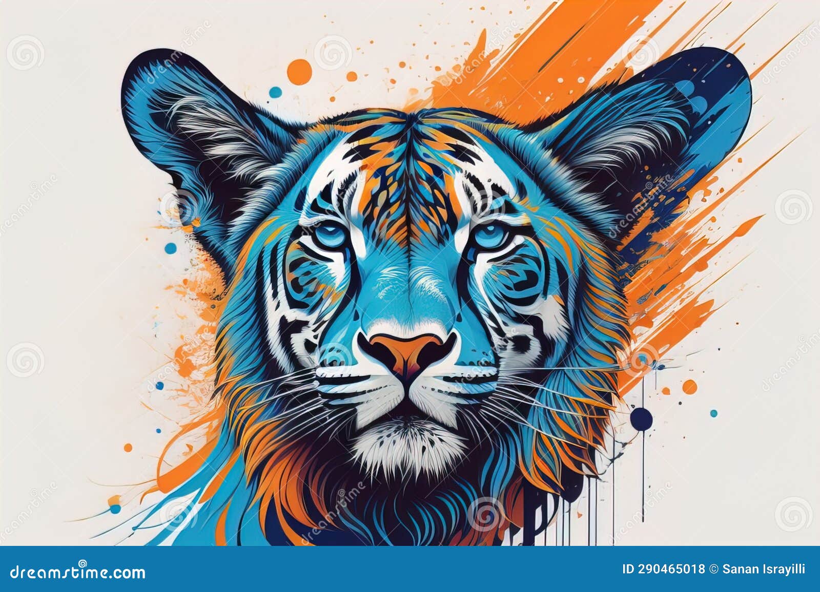 Tiger Head with Colorful Background. Ai Generative Stock Photo - Image ...