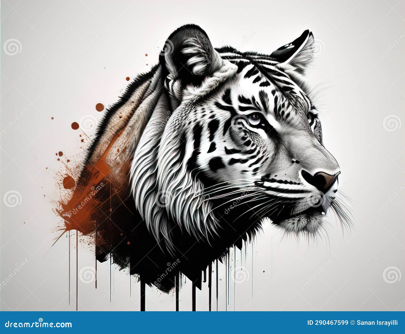 Tiger Head with Colorful Background. Ai Generative Stock Image - Image ...