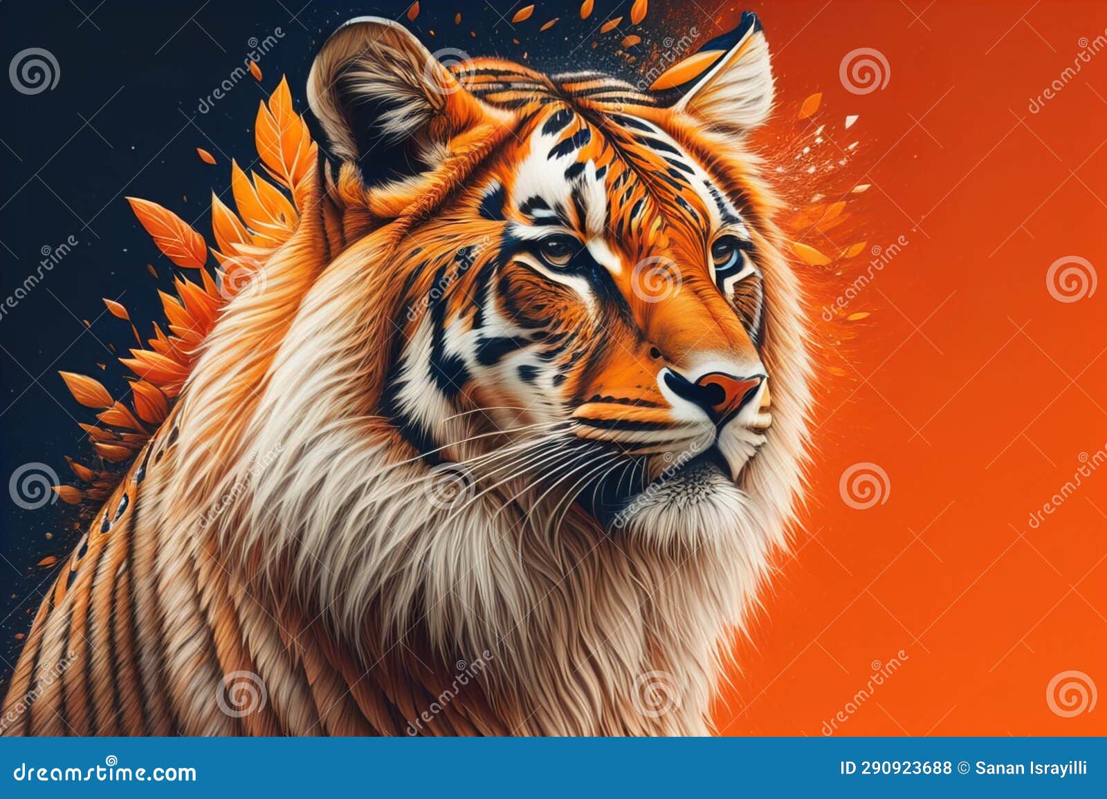 Tiger Head with Colorful Background. Ai Generative Stock Photo - Image ...