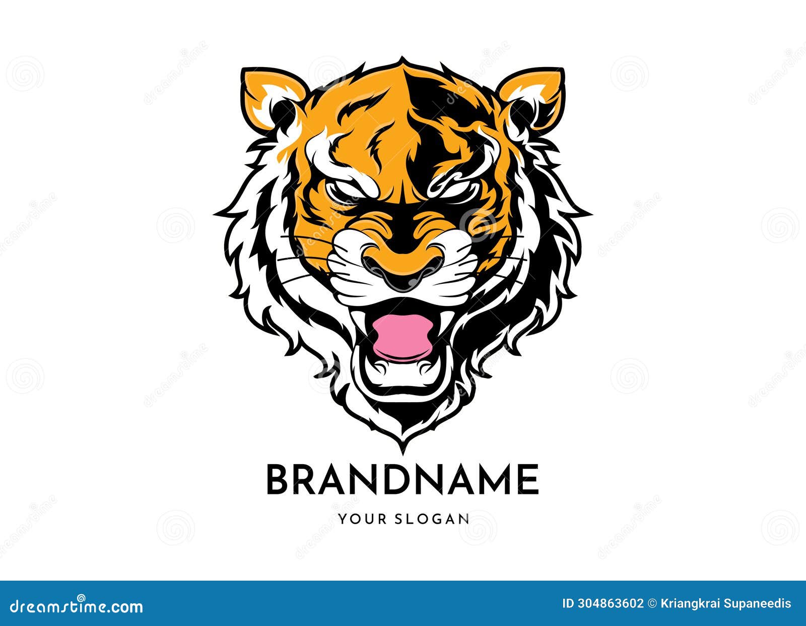 Tiger Head Face Logo Vector Stock Illustration - Illustration of ...