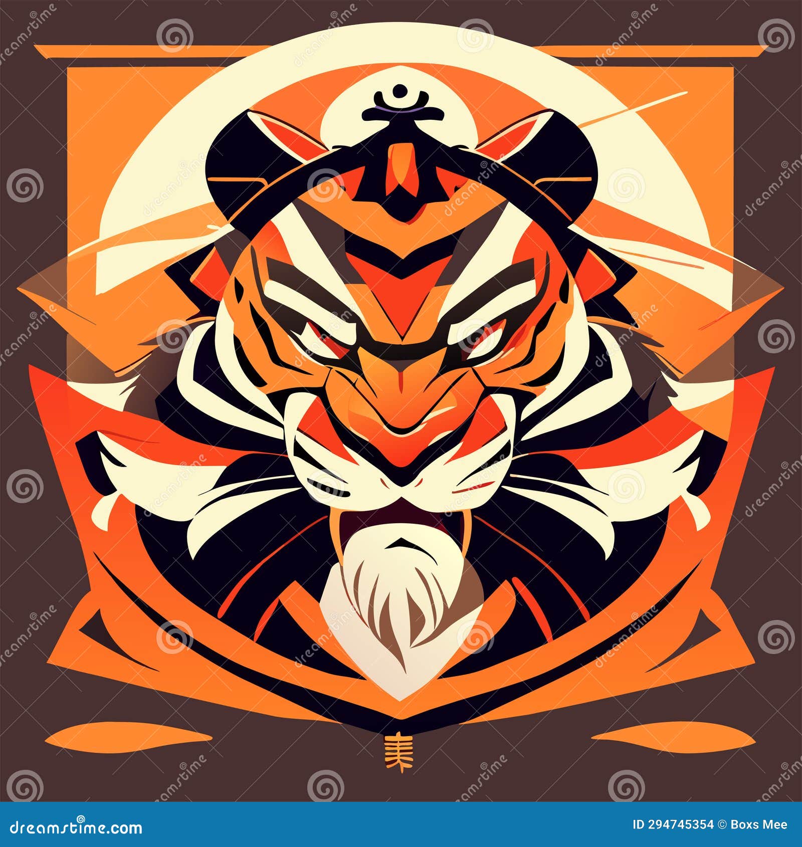 Tiger Head in the Form of a Shield. Vector Illustration Stock Vector ...