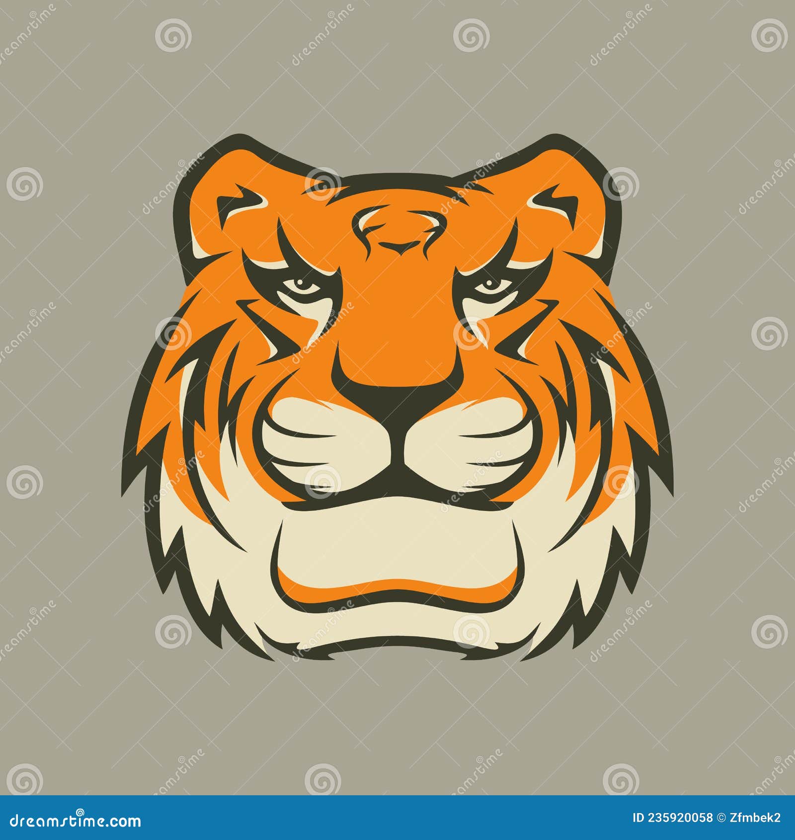 Tiger Head Icon. Flat Style Vector Illustration Stock Vector ...