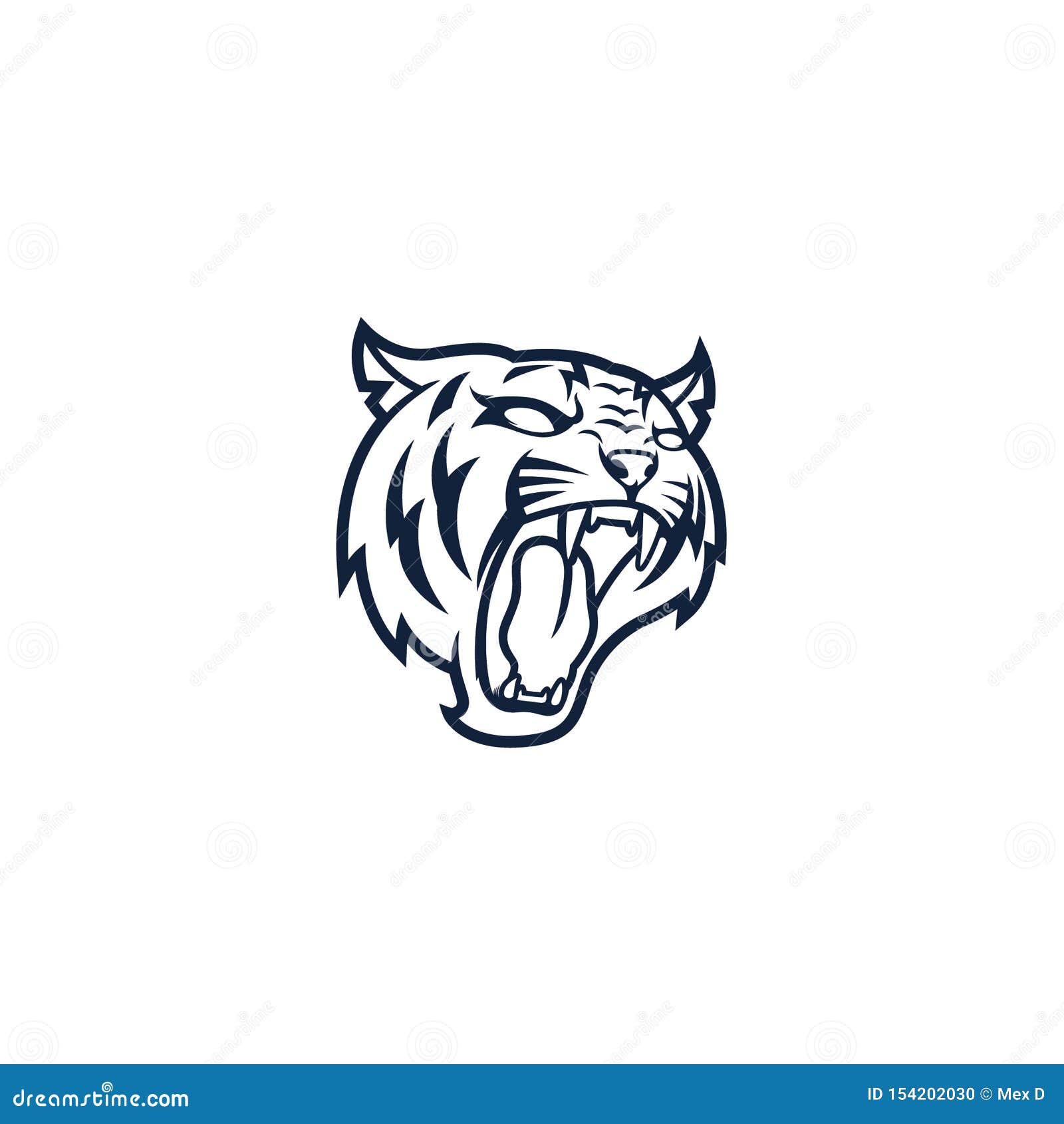 Tiger Head Line Art Logo stock vector. Illustration of template - 154202030