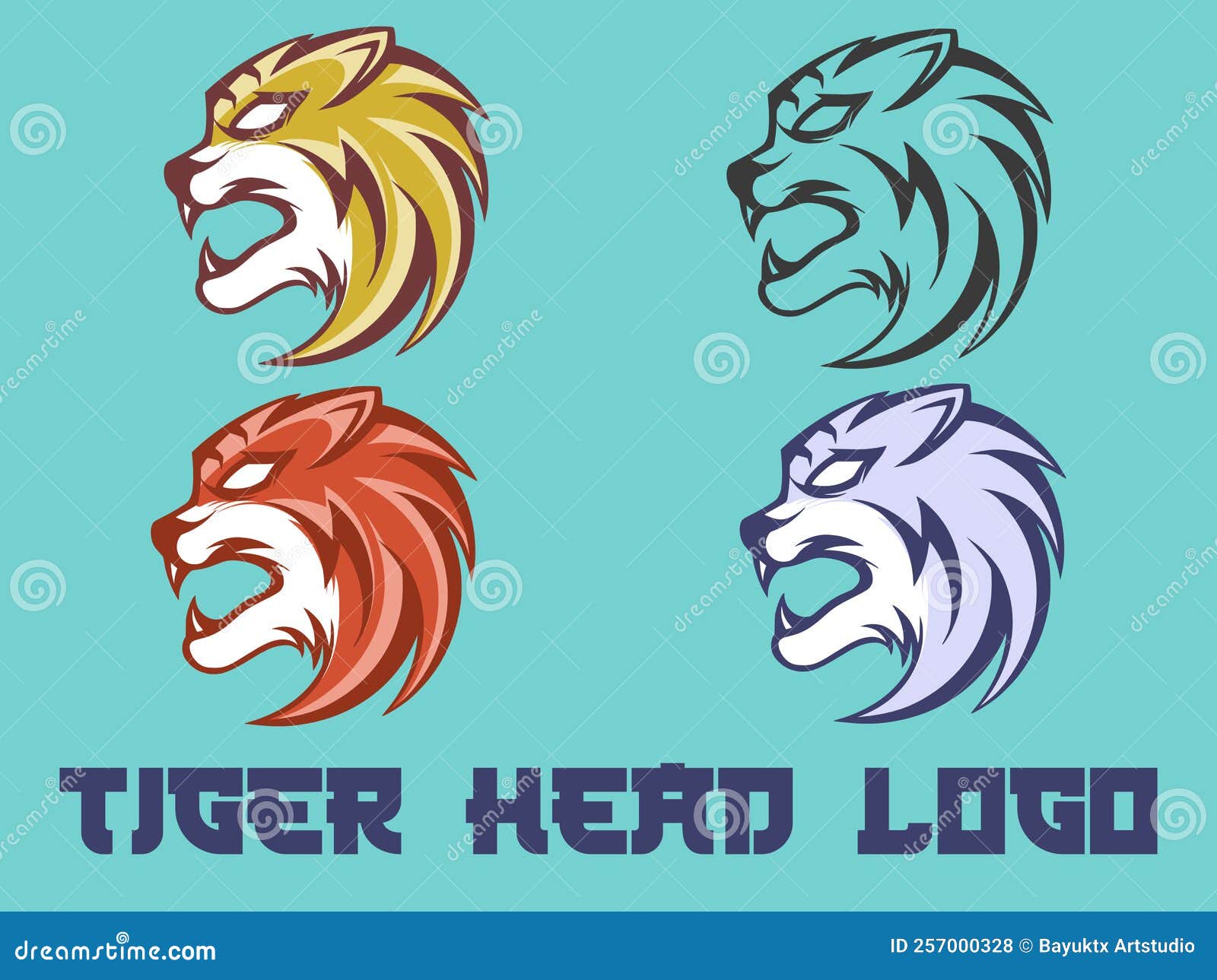 Tiger Head Logo from the Side Stock Vector - Illustration of cartoon ...