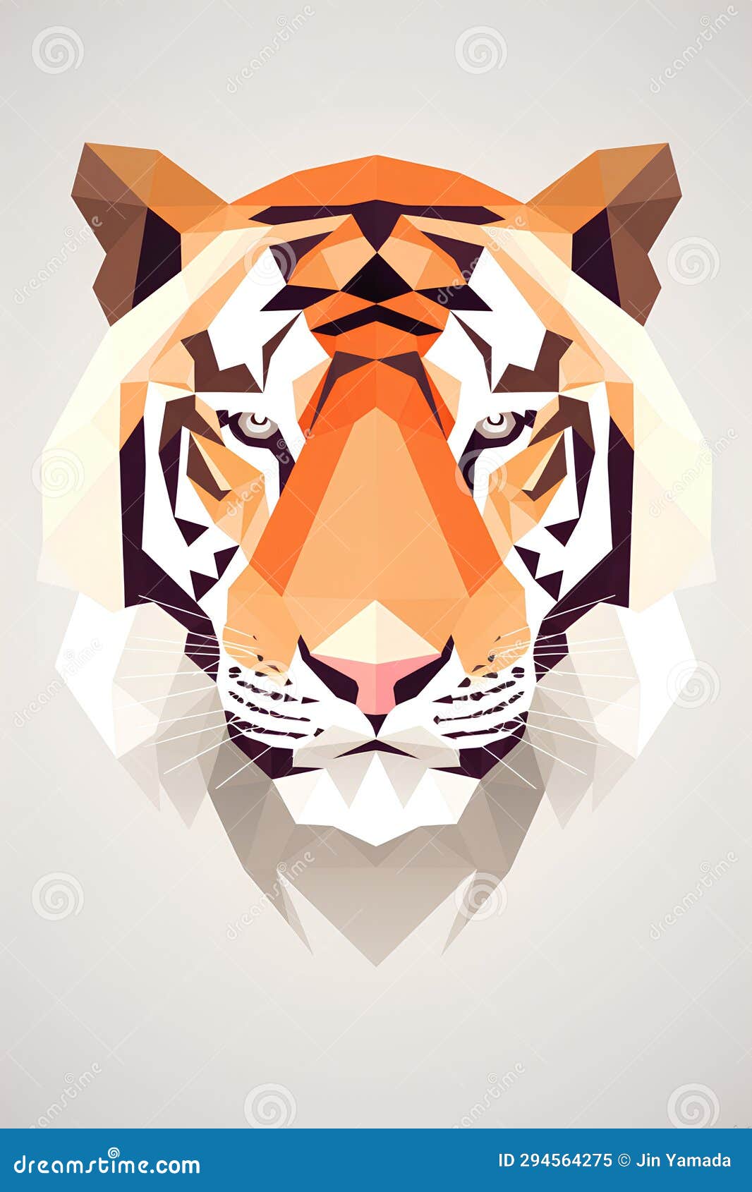 Tiger Head Low Poly Vector Illustration. Abstract Polygonal Tiger Head ...