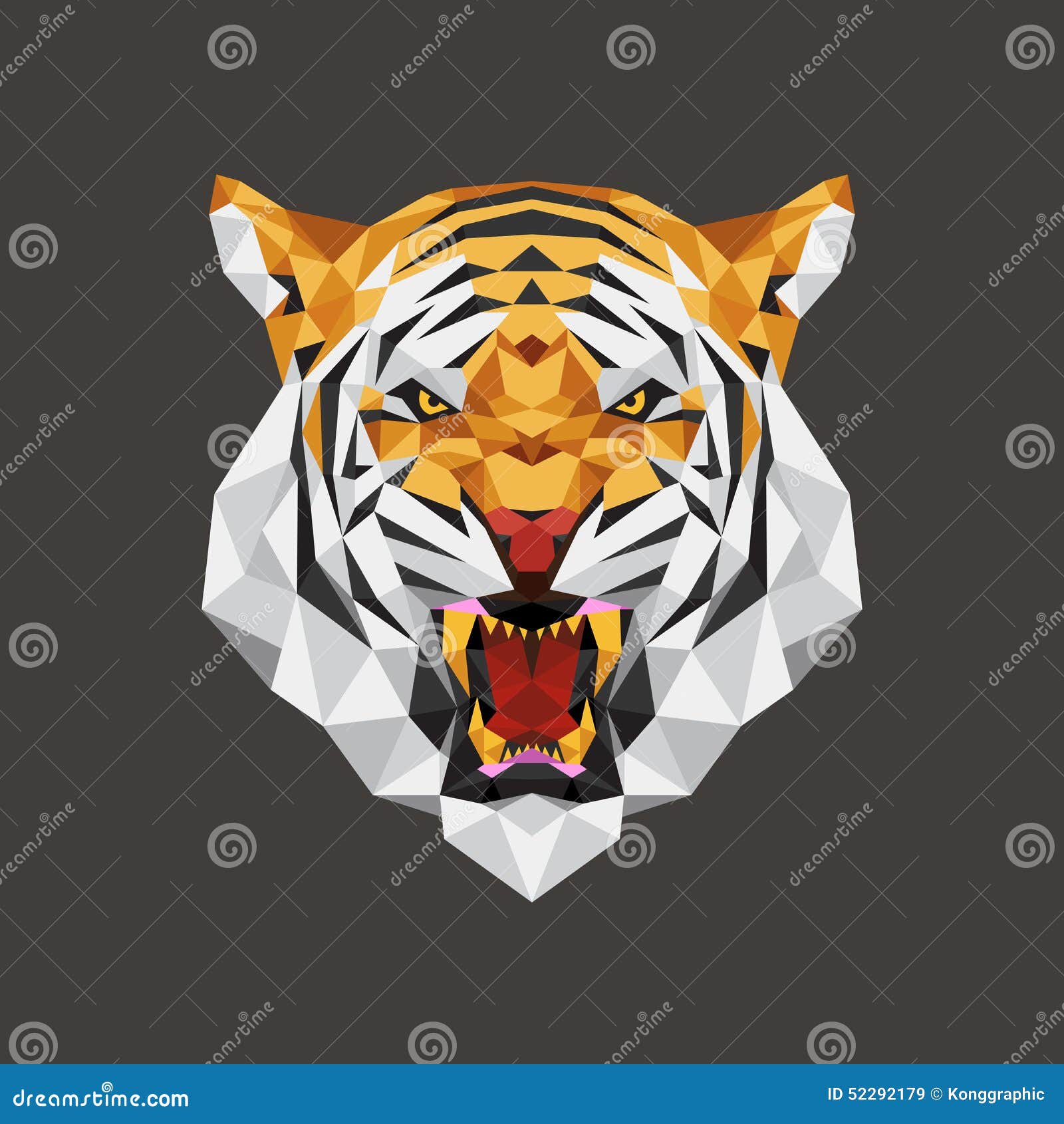 Tiger Head Polygon Geometric, Vector Illustration Stock Vector ...