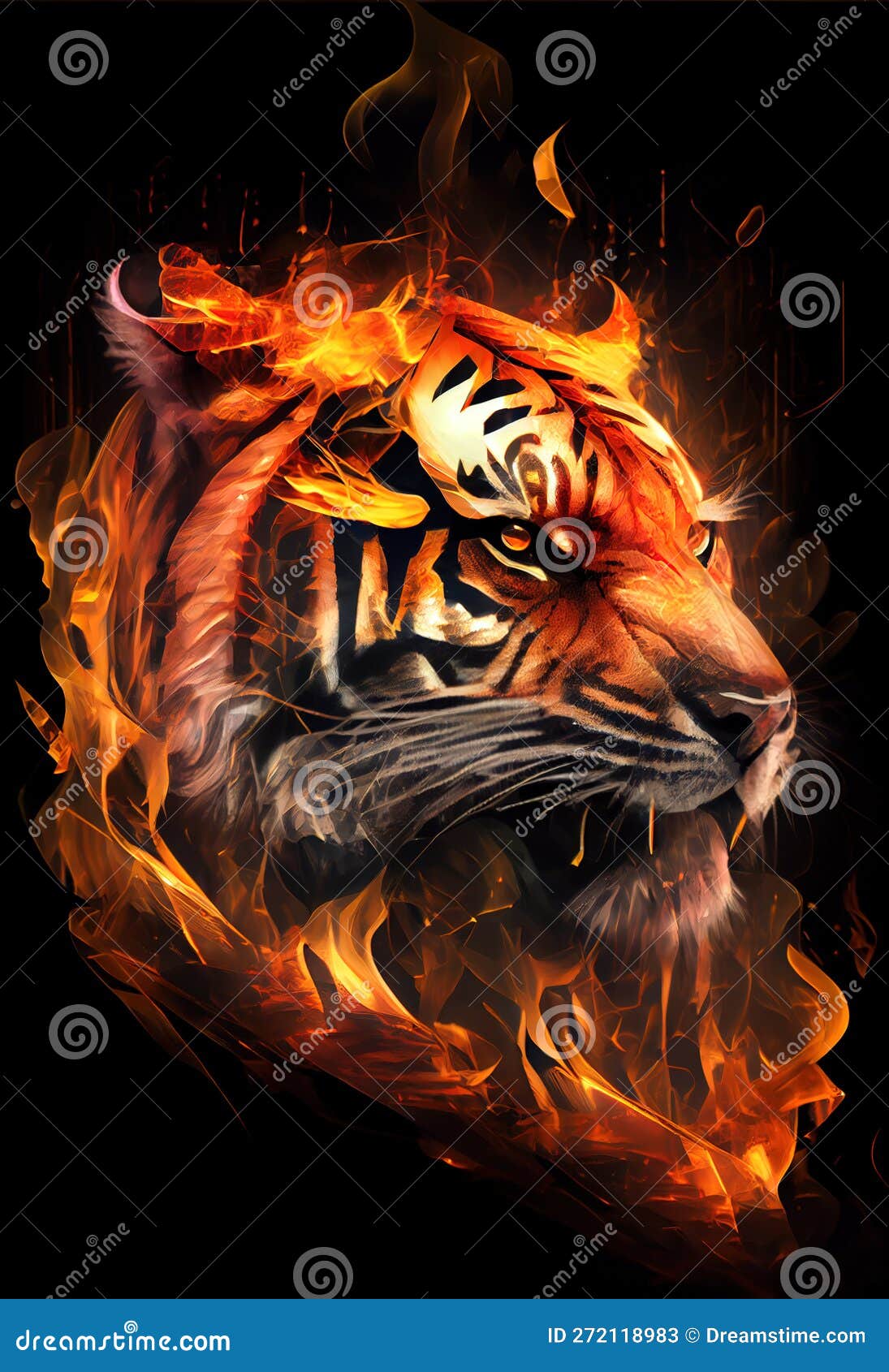 Tiger Head Print. AI Render. Stock Illustration - Illustration of head ...