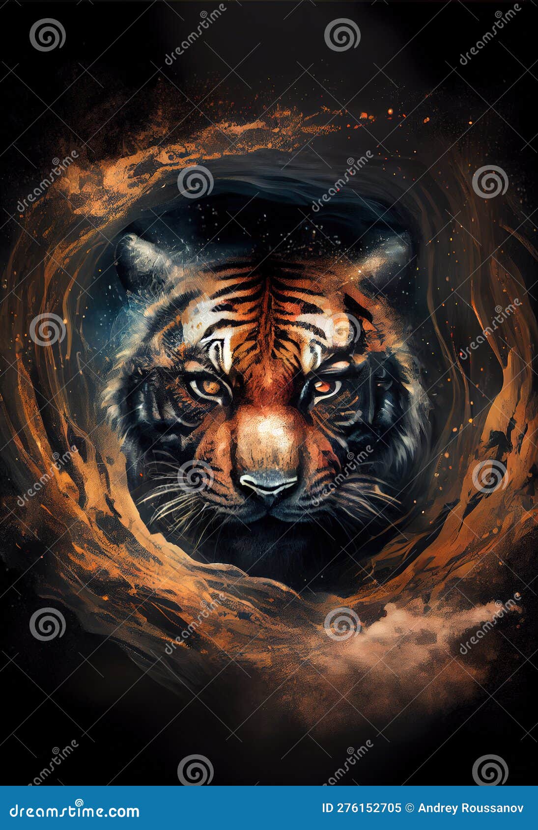 Tiger Head Print. AI Render. Stock Illustration - Illustration of ...