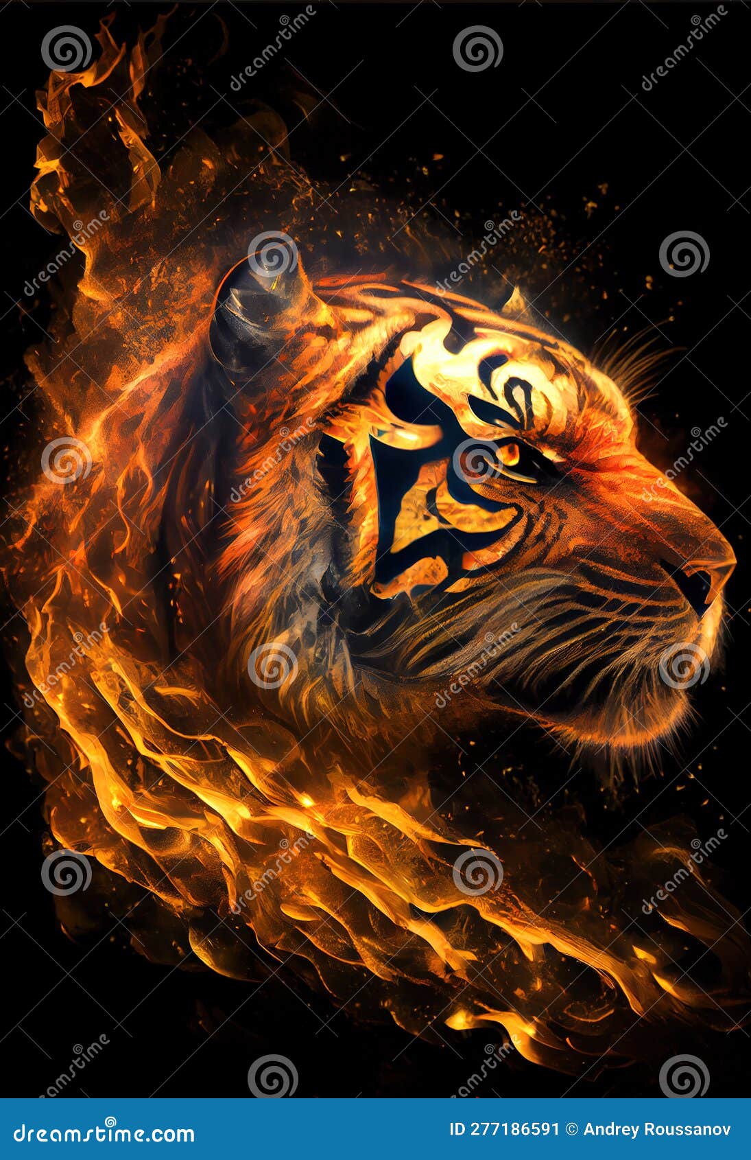 Tiger Head Print. AI Render. Stock Illustration - Illustration of ...