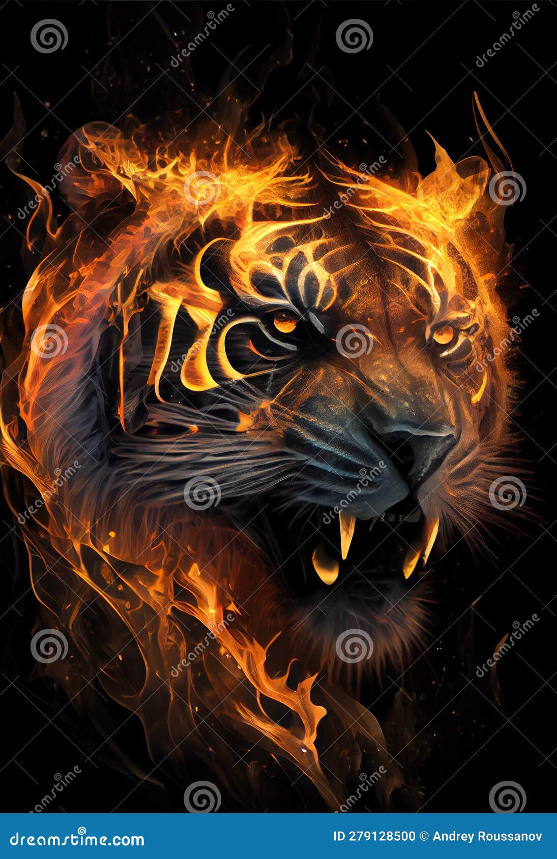 Tiger Head Print. AI Render. Stock Illustration - Illustration of ...
