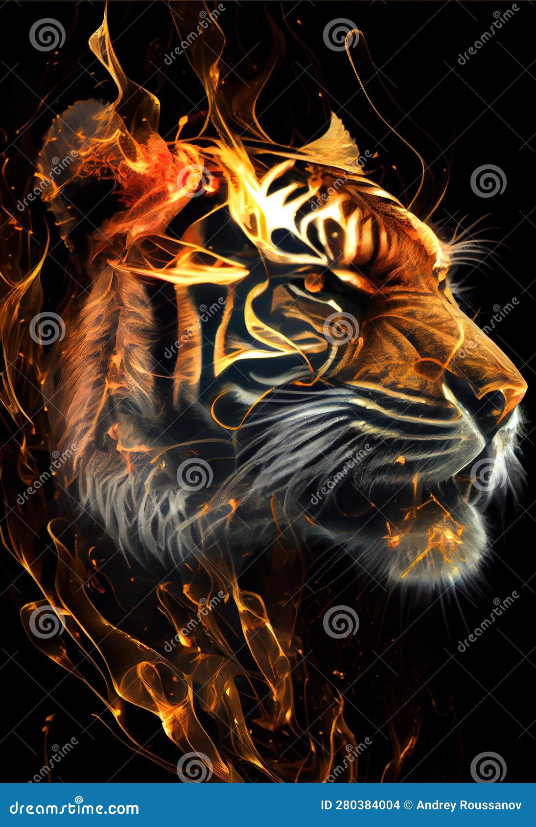 Tiger Head Print. AI Render. Stock Illustration - Illustration of logo ...