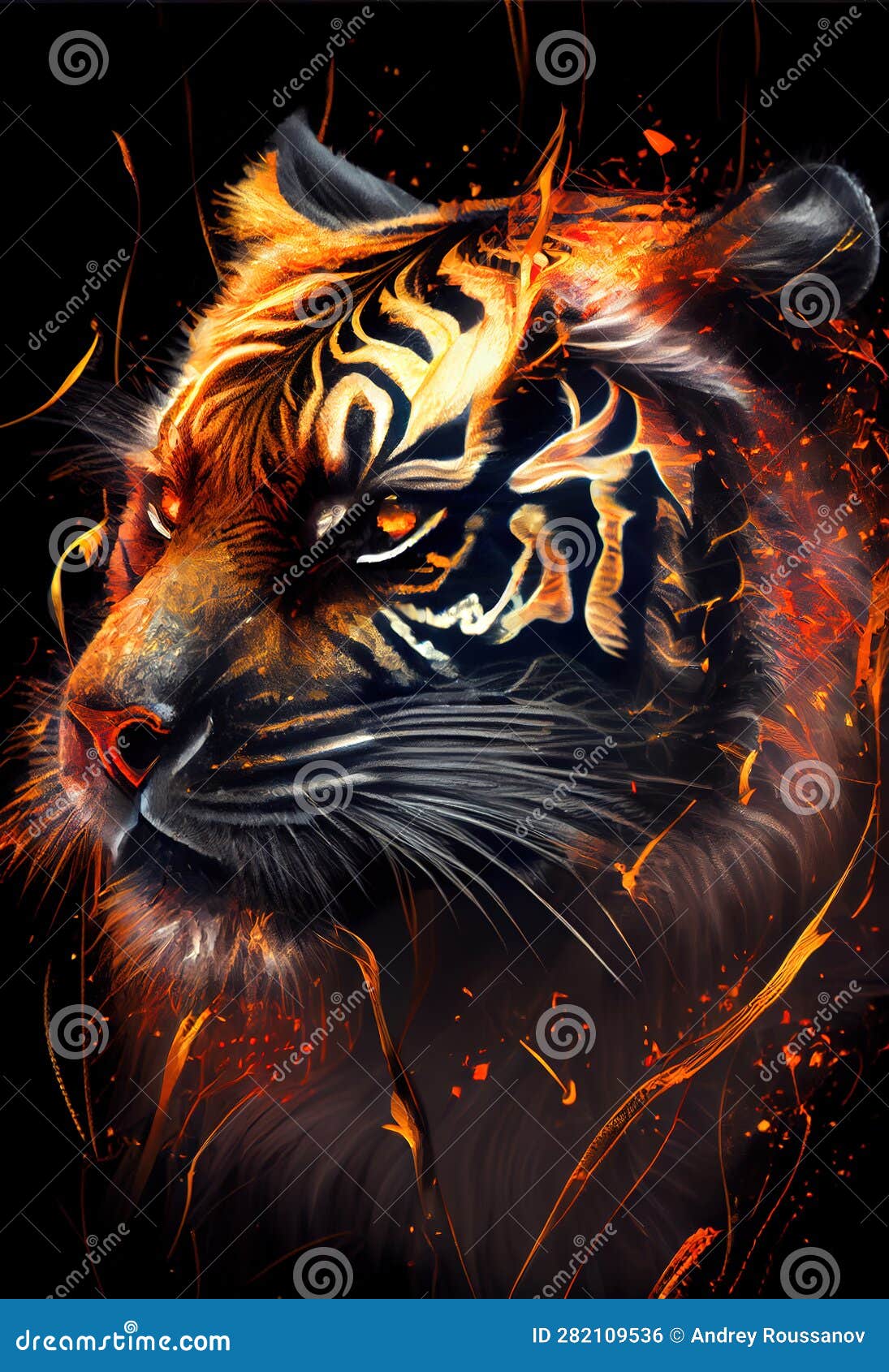 Tiger Head Print. AI Render. Stock Illustration - Illustration of ...