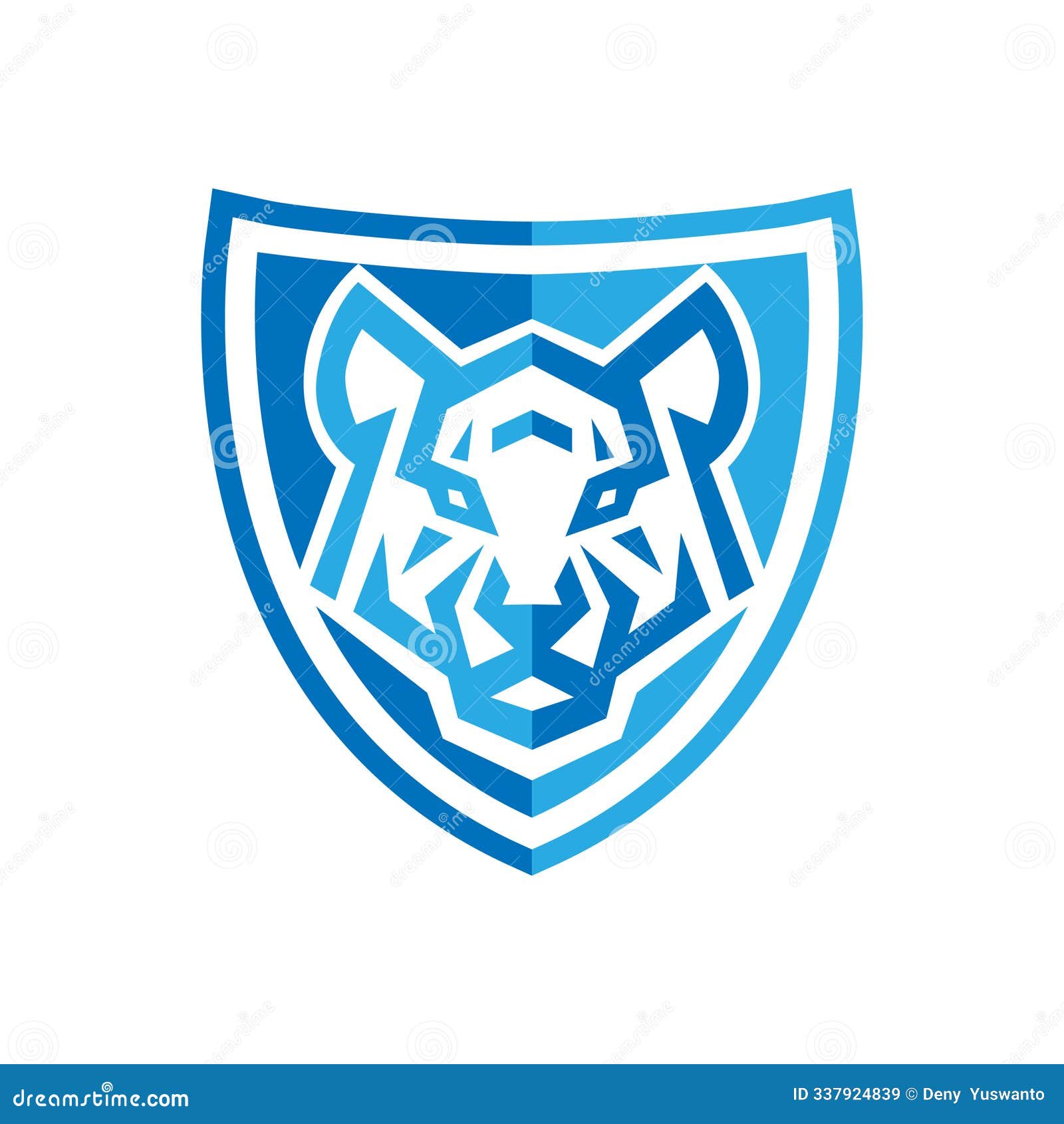 Tiger Head with Shield Logo Stock Illustration - Illustration of ...