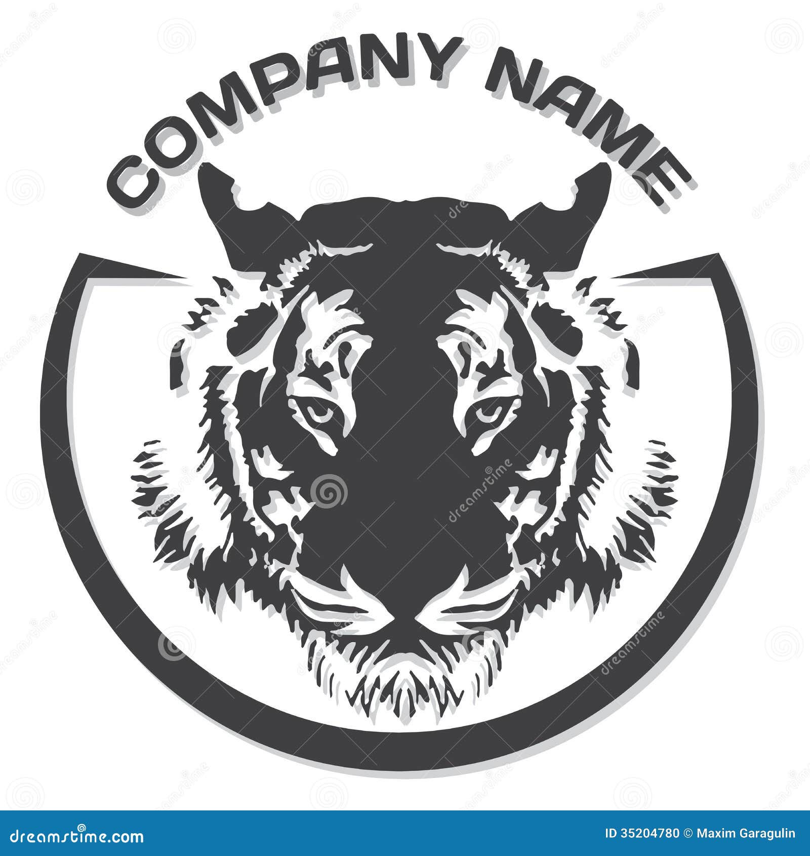 Tiger Head Profile Silhouette