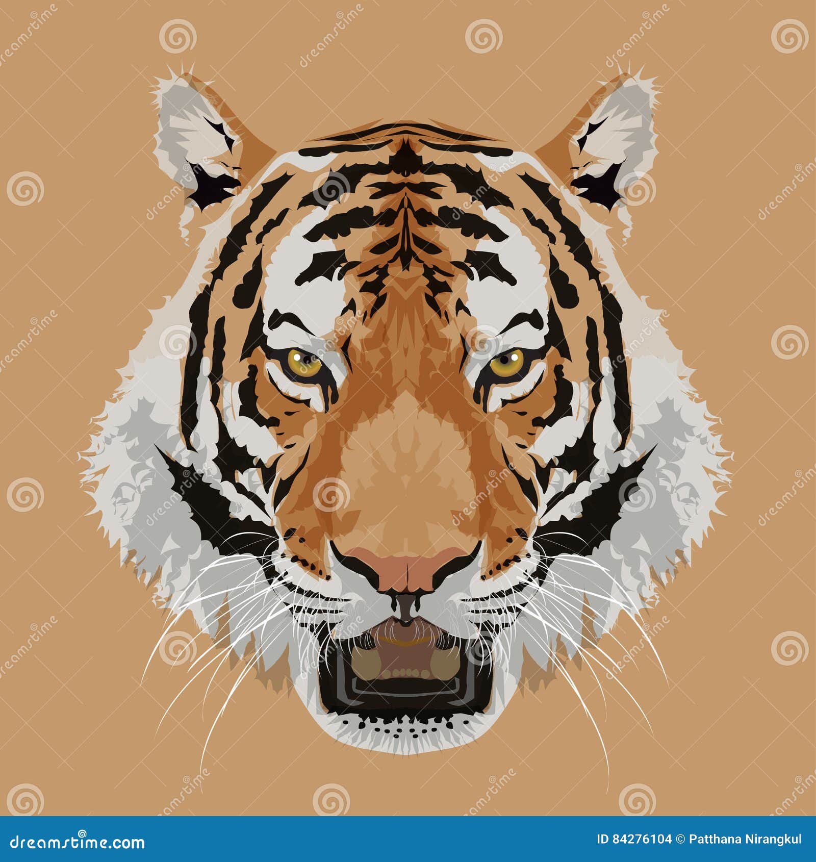 Tiger Head Vector | CartoonDealer.com #84276104