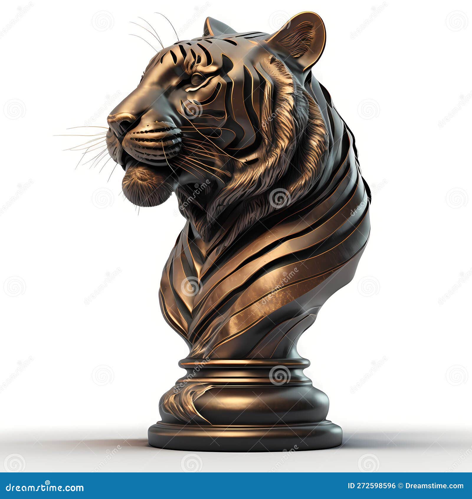 Tiger Head Winner Trophy. Generative AI Stock Photo - Image of head ...
